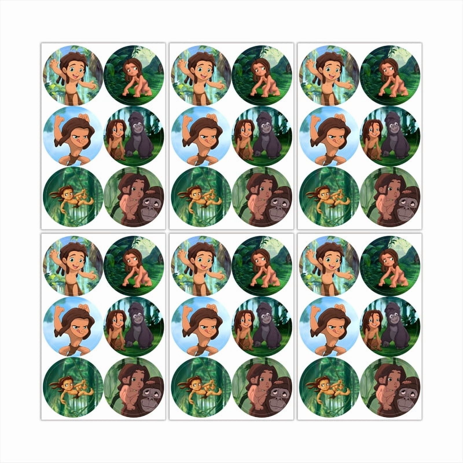 Tarzan Stickers Labels Birthday Party Favors Thank You Themed Round ...