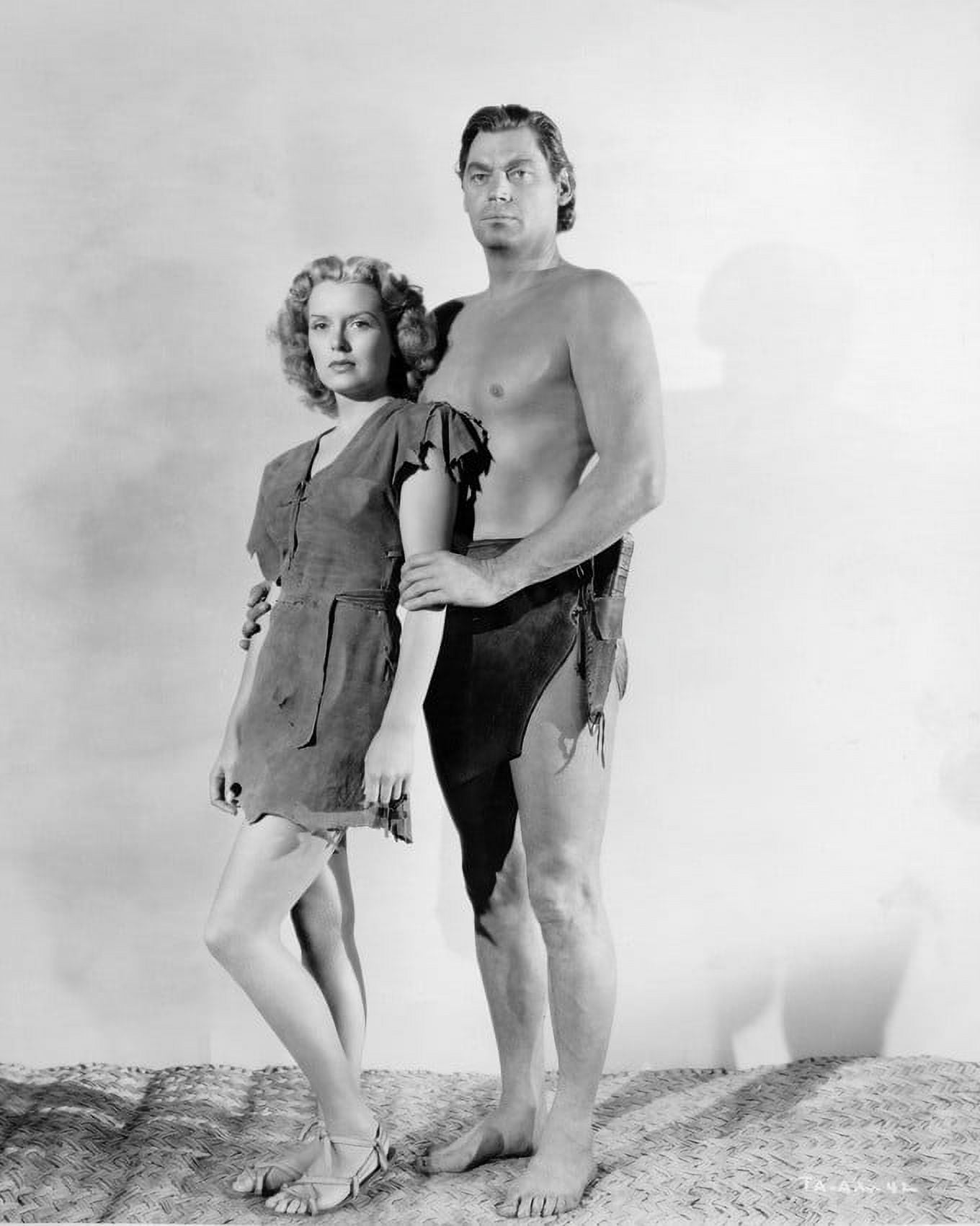 Tarzan and the Amazons Johnny Weissmuller Brenda Joyce studio pose ...
