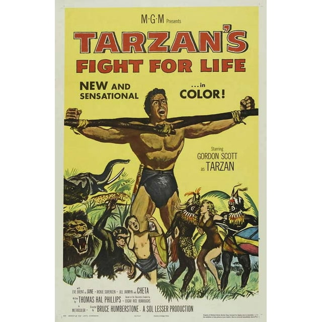 Tarzan's Fight for Life - movie POSTER (Style C) (11" x 17") (1958 ...