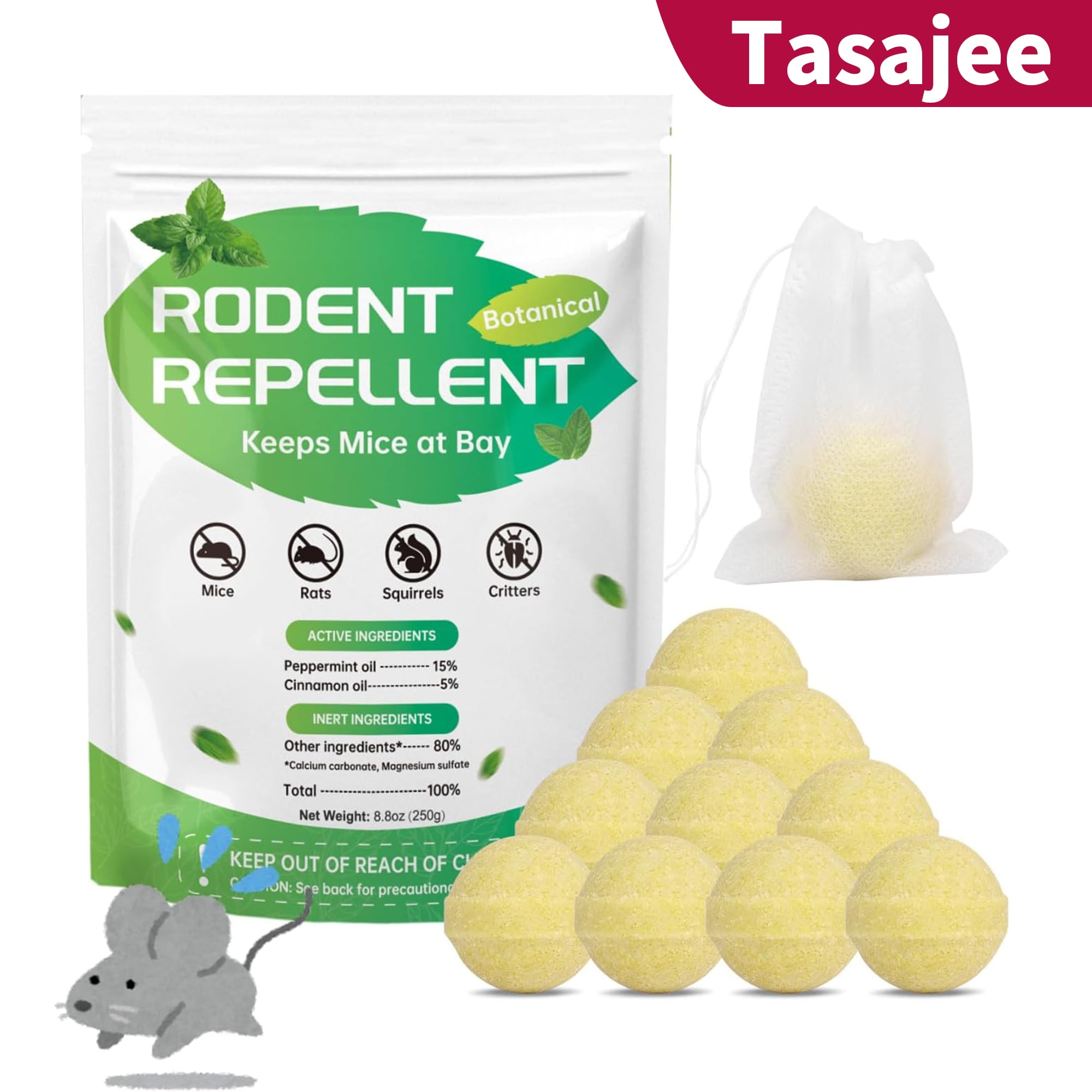 Tasajee Mice Repellent for House 10 Pack，Peppermint Oil to Repel Mice ...