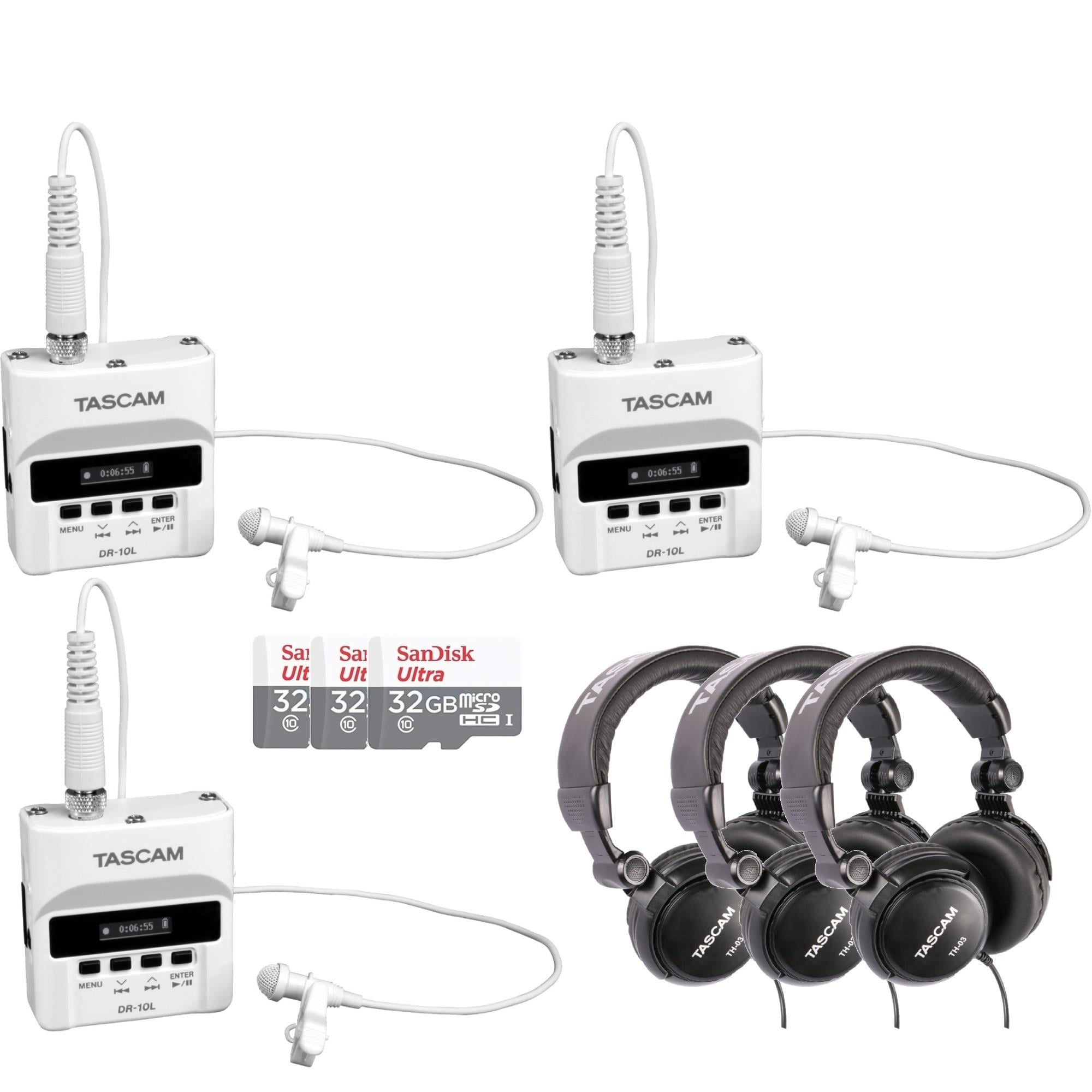 Tascam DR-10L Channel Portable Studio Recorder (White) with Accessories ...