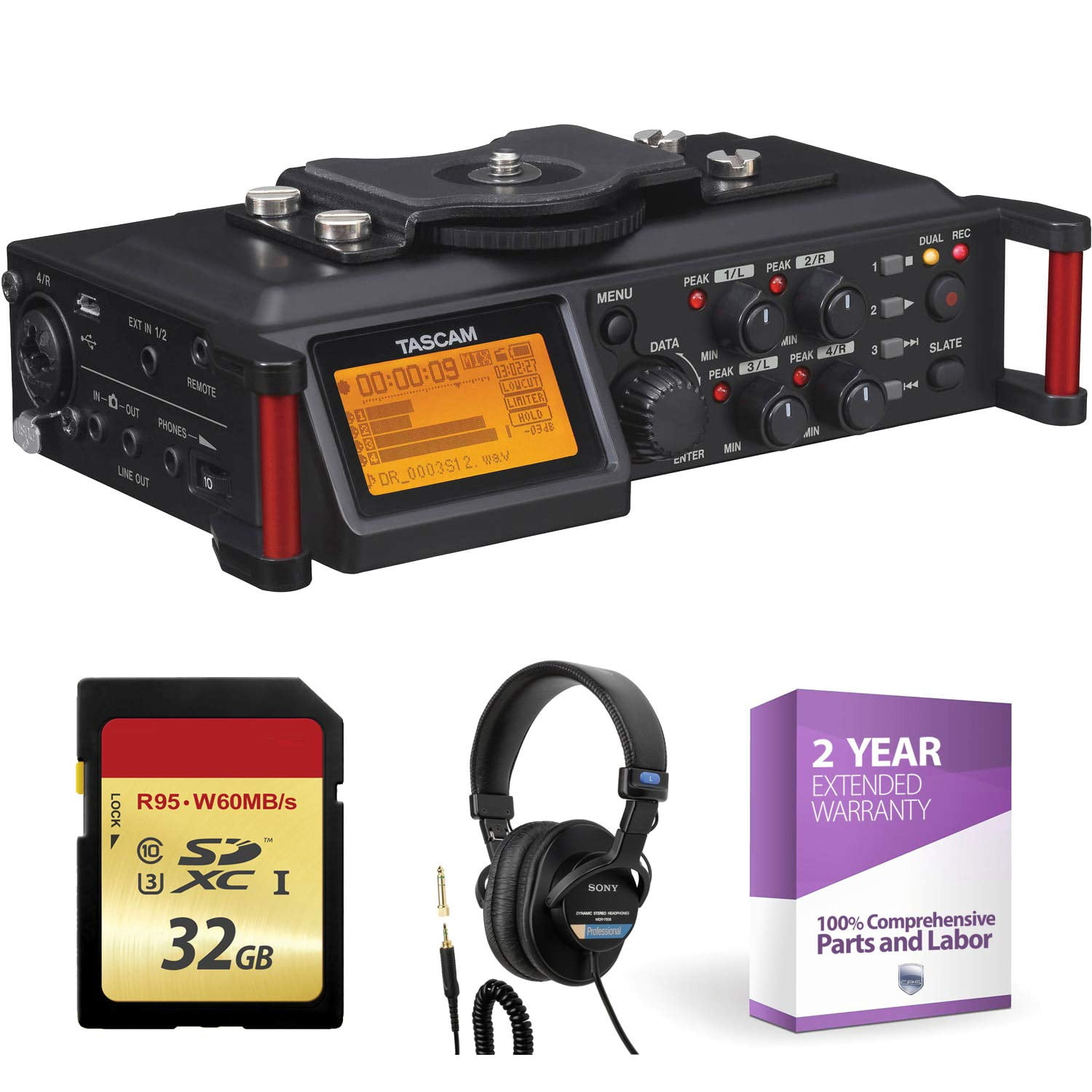 Tascam DR-70D 4-Channel Audio Recording Device for DSLR and Video ...