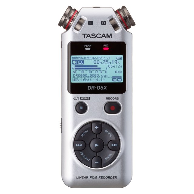 Tascam Silver Stereo Handheld DR-05X Digital Recorder and USB Audio ...