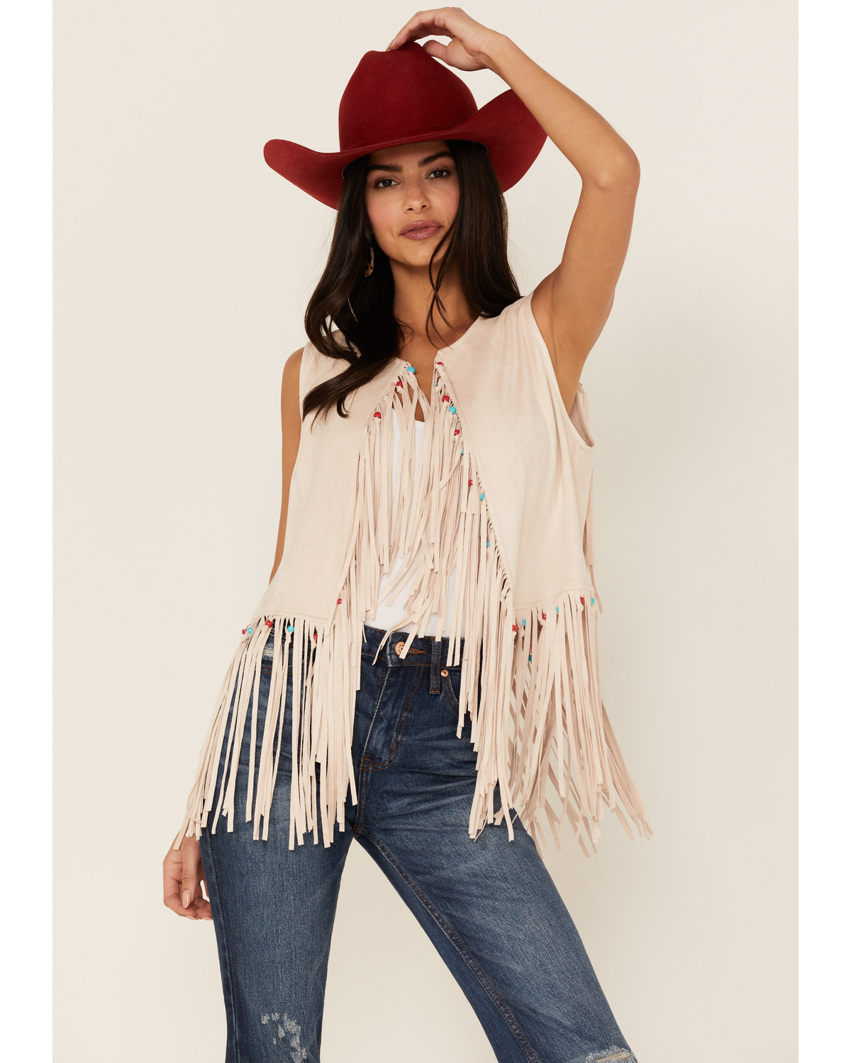 Tasha Polizzi Women's Magnolia Beaded Fringe Vest White US - Walmart.com