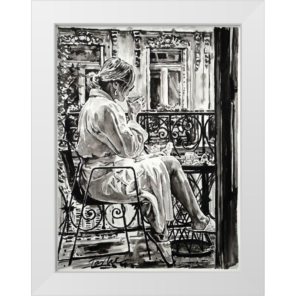 Tashe 19x24 White Modern Wood Framed Museum Art Print Titled - Weekend ...