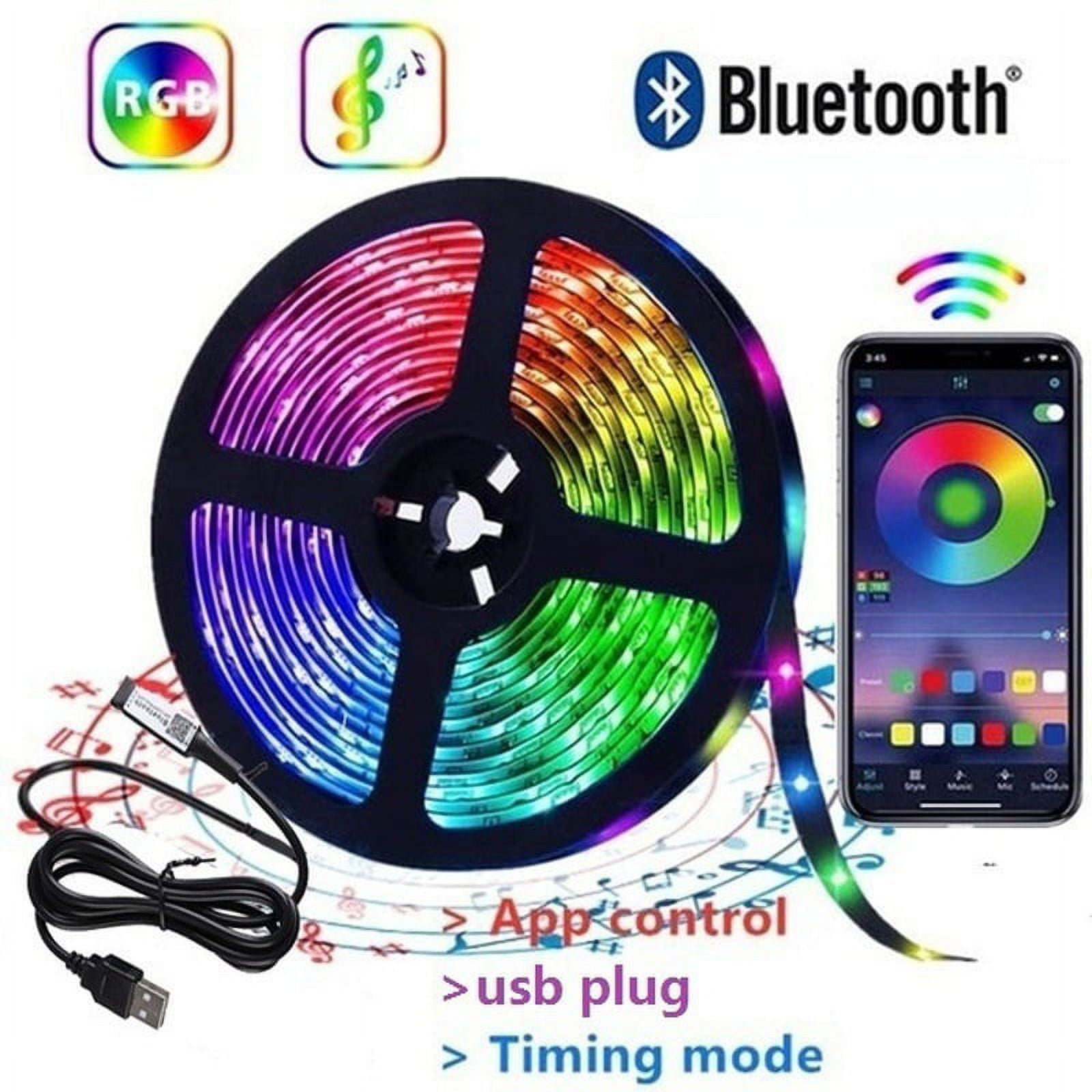 Tashhar Led Light Strip 32.8ft Bluetooth Remote Control RGB Magic Color ...