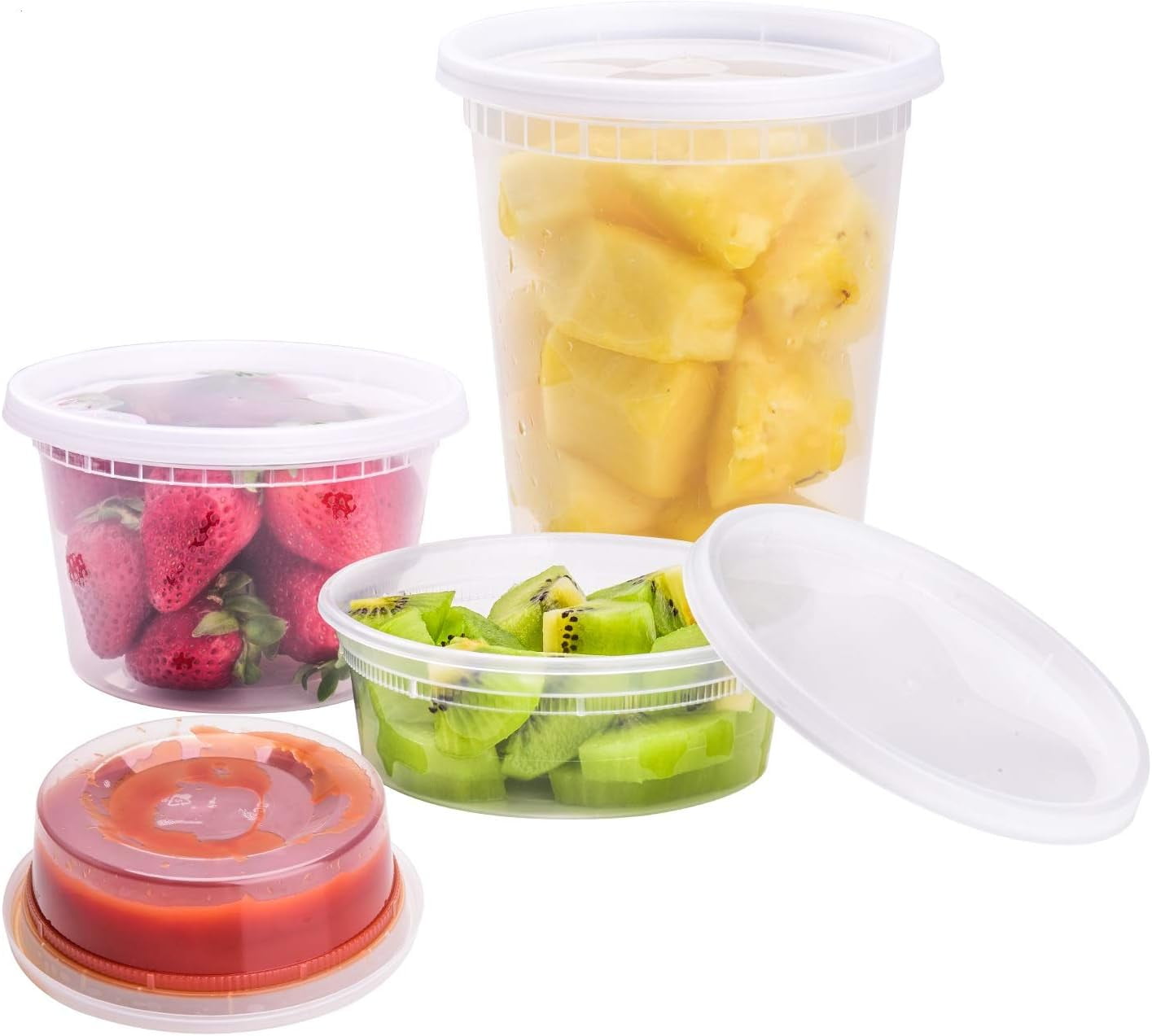 TashiBox [8oz-40 Sets Plastic Containers with Airtight Lids, Food ...