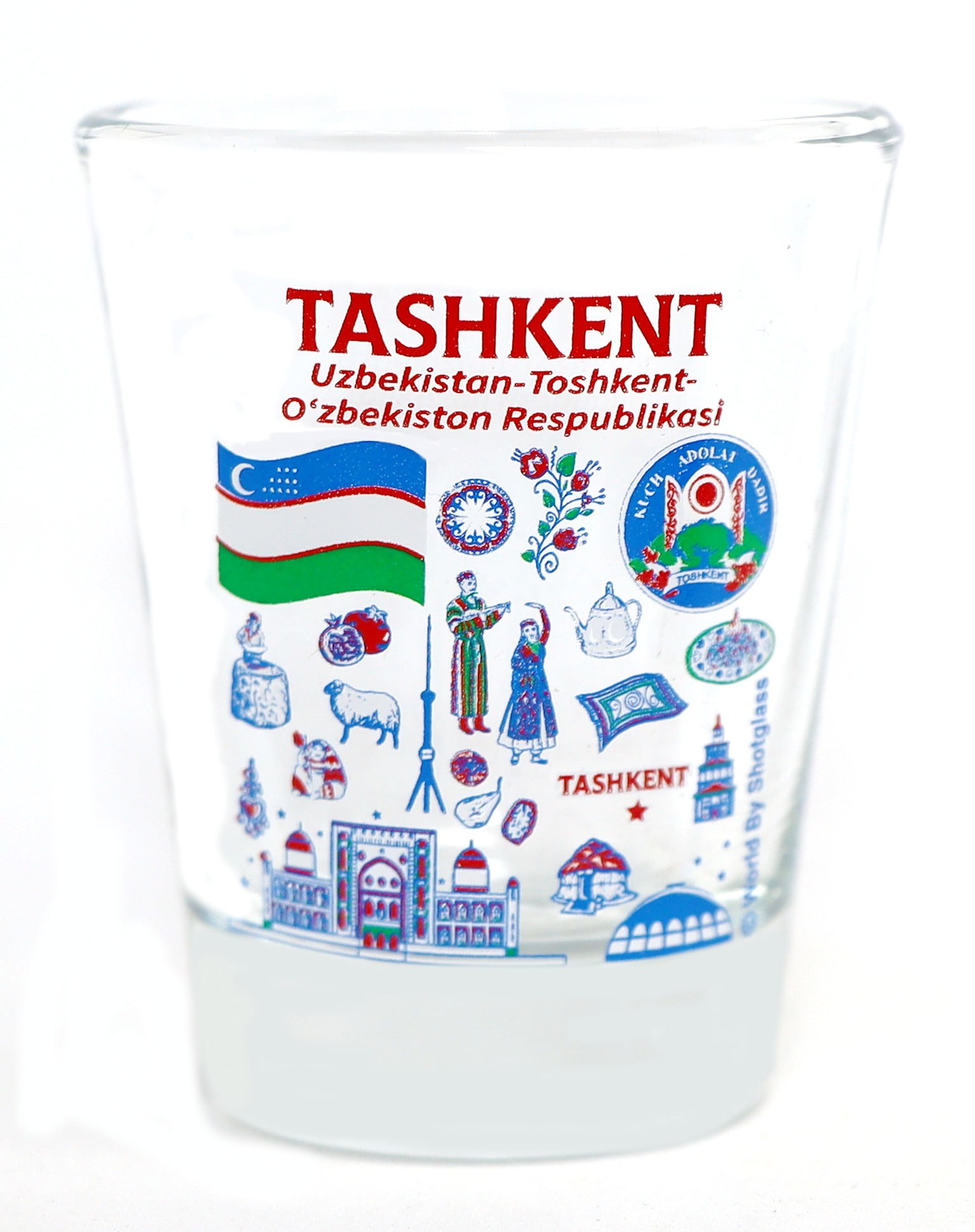 Tashkent Uzbekistan Landmarks and Icons Collage Shot Glass - Walmart.com