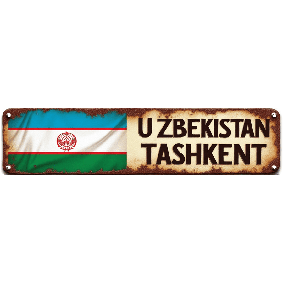 Tashkent Vintage Tin Sign - 12x8 Inches - Ideal for Silk Road Decor ...