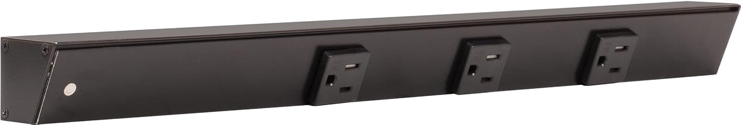 Task Lighting APT Angled Power Strip 18 inch Left, 3 Receptacles, Black ...