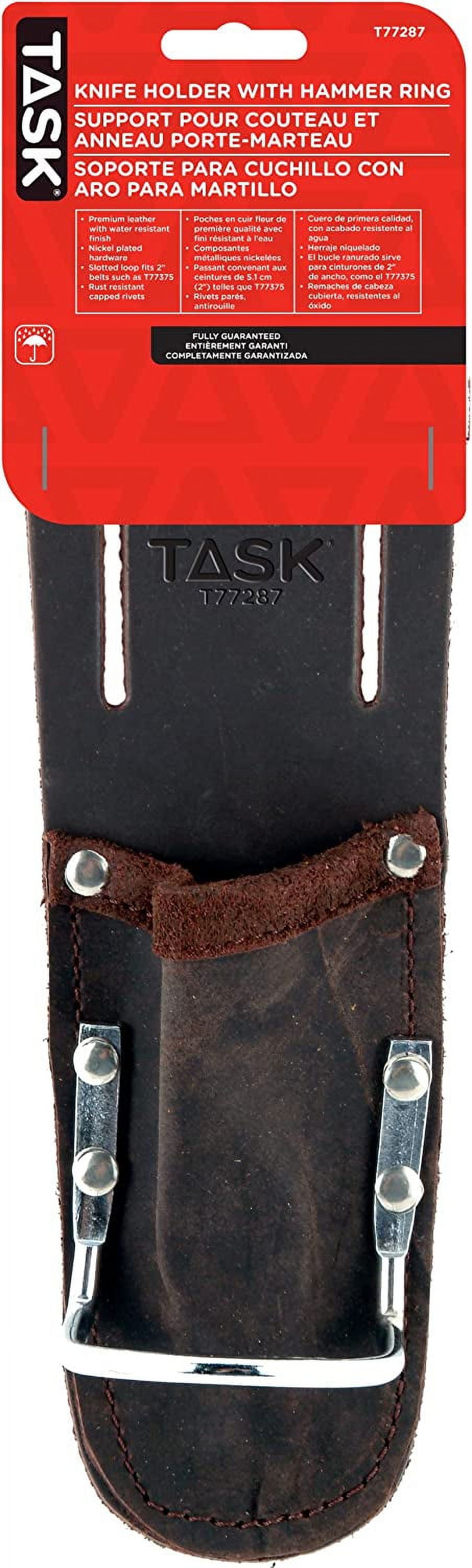 Task T Tradesperson's Premium Leather Utility Knife Holder with Hammer ...
