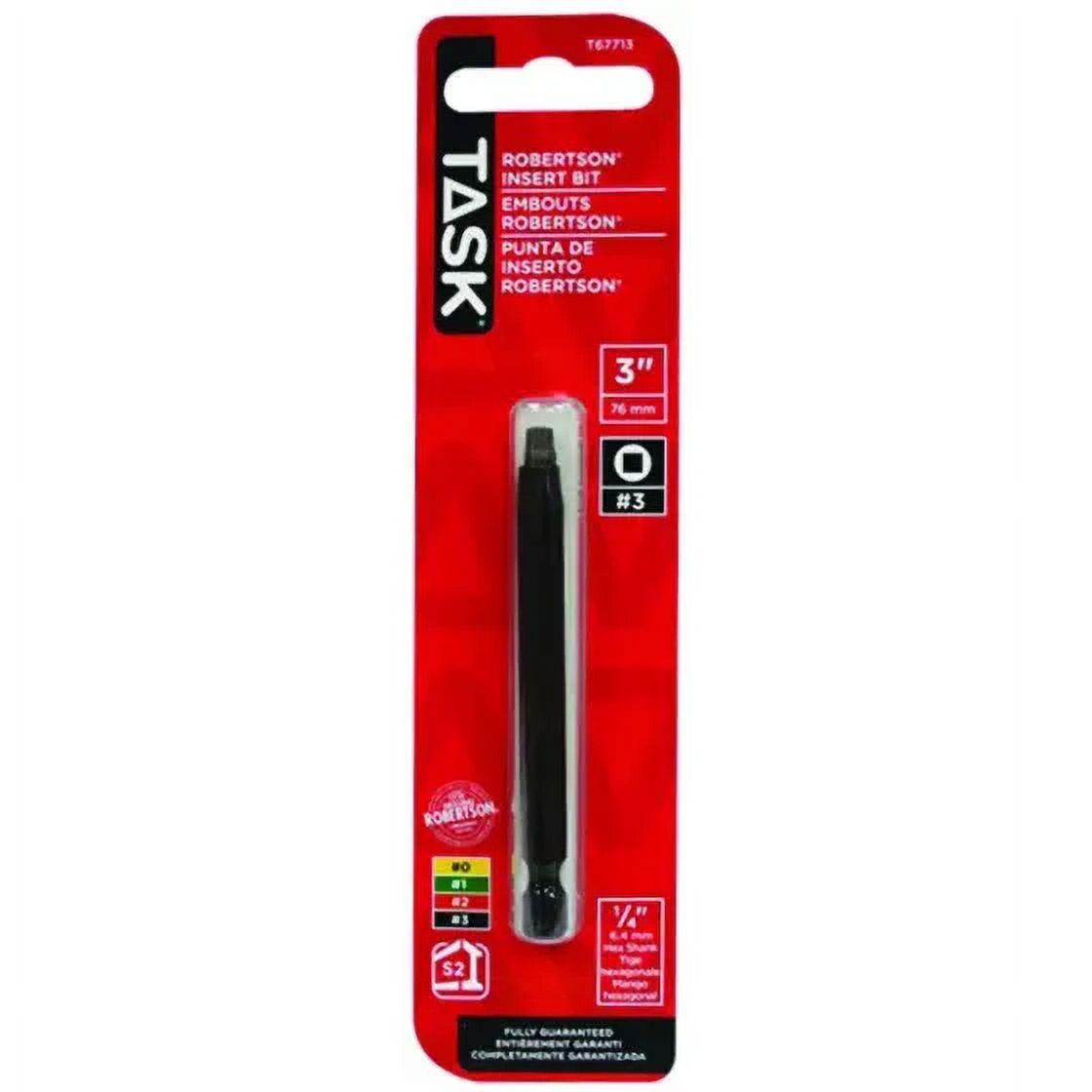 Task Tools T67713 Screwdriver Bit, #3 Drive, 3 Inch Hardened Tool Steel ...
