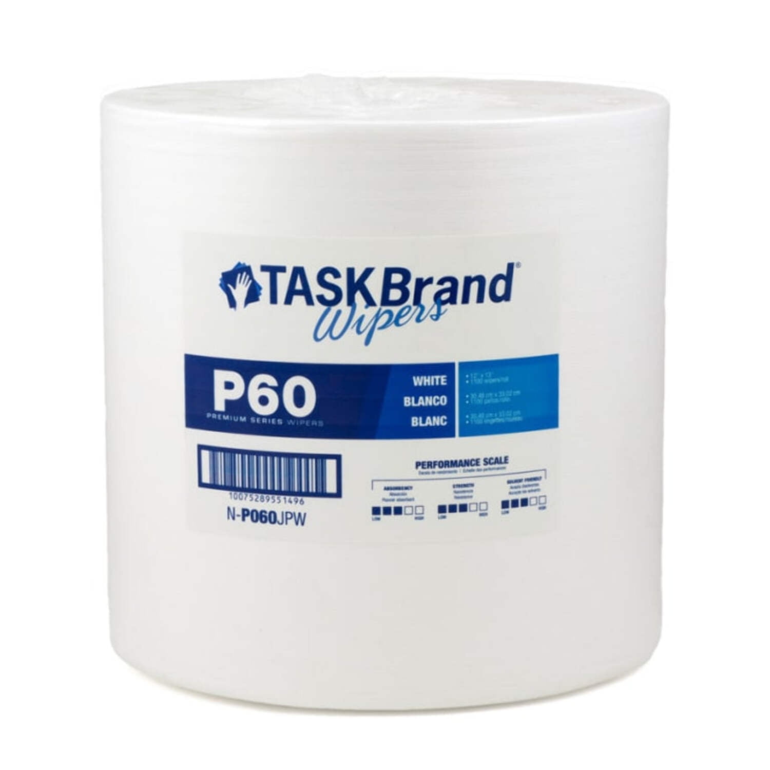 TaskBrand P60 Hydrospun Wiper Roll, 12" x 13", White, ea - Walmart.com