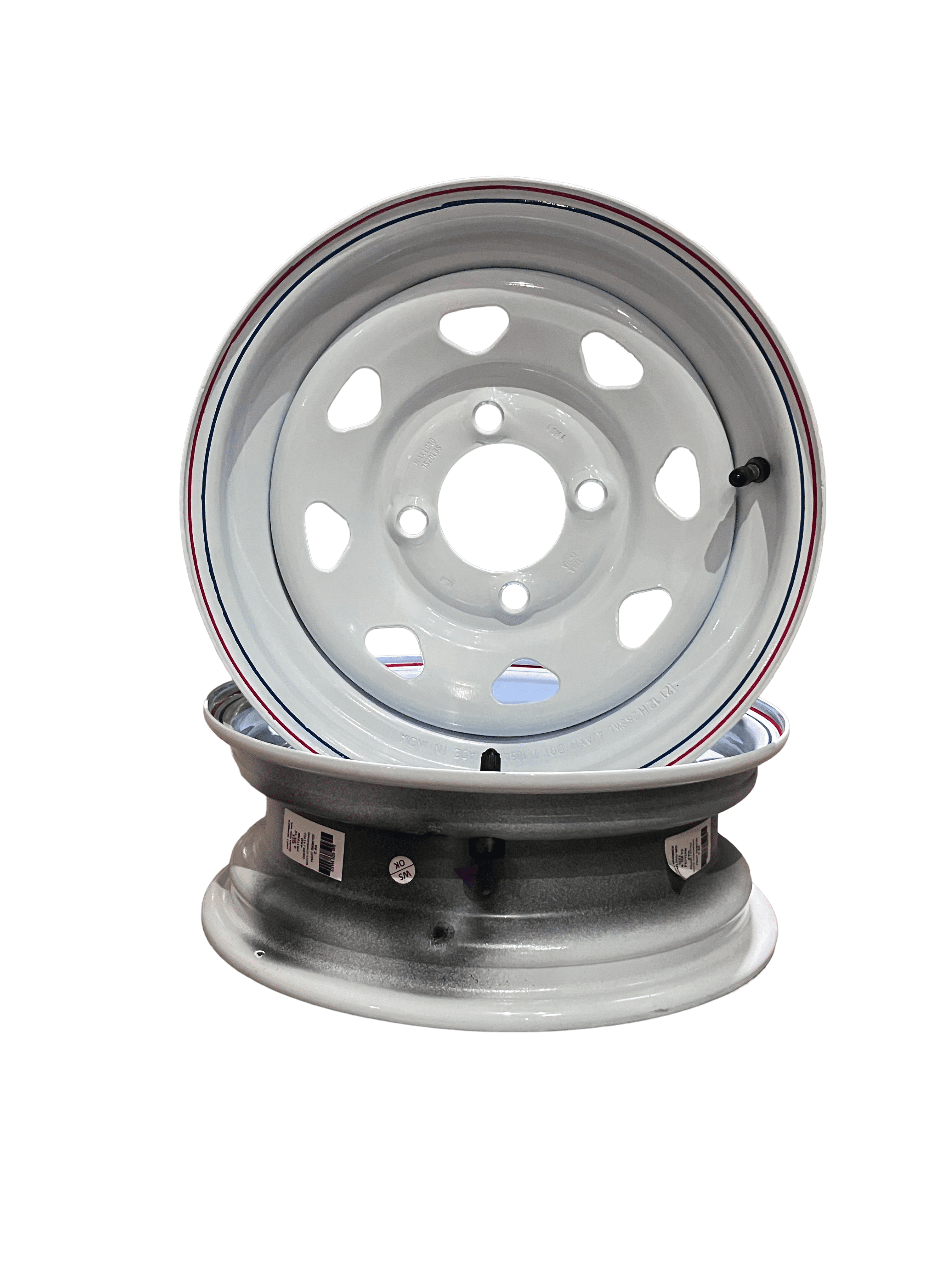 Taskmaster 2-PACK Steel Trailer Wheel Rim 12x4 4x4 White Spoke ...