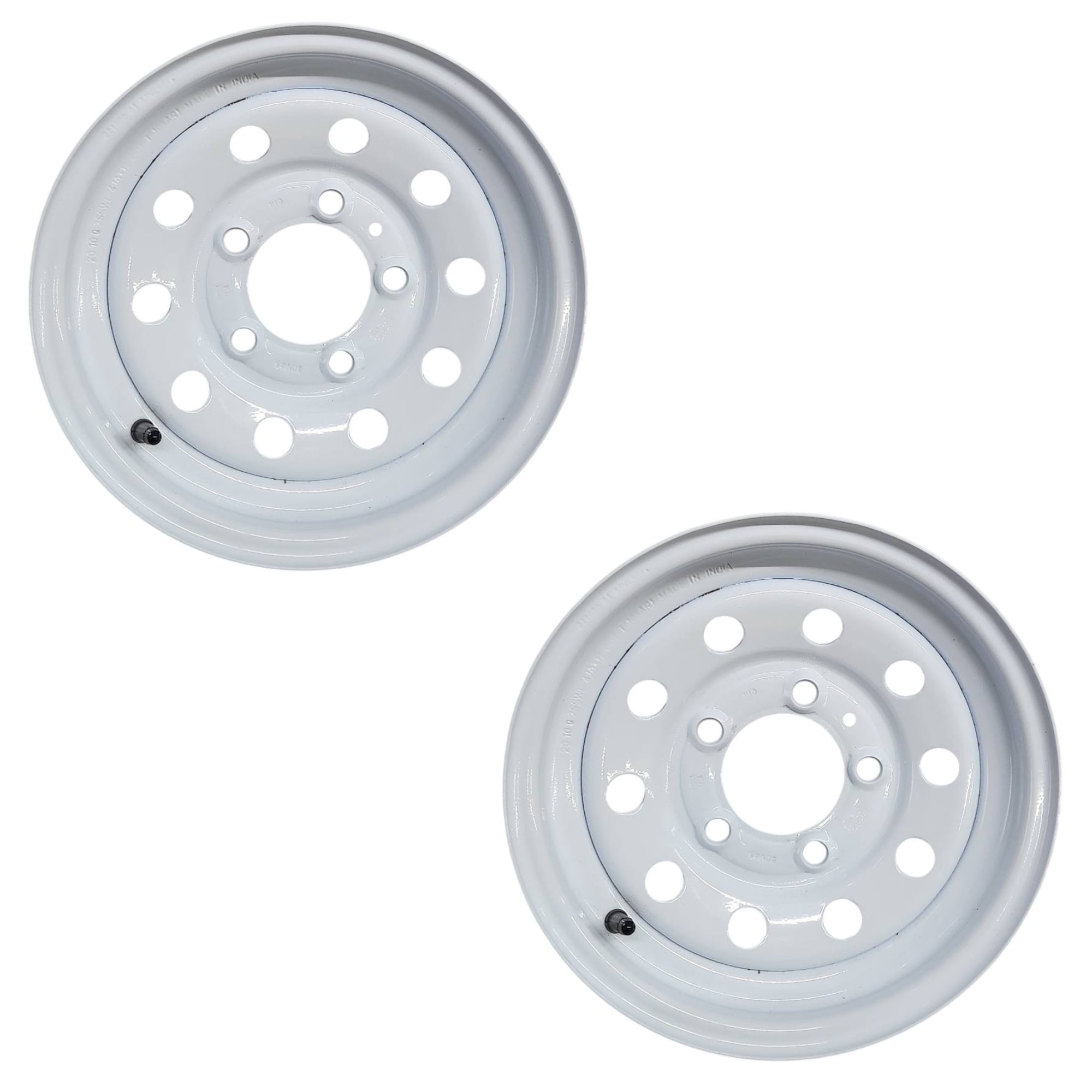 Taskmaster Steel Trailer Wheel Rim 12x4 5x4.5 White Mod 2-Pack ...