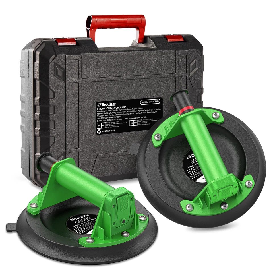 Taskstar 8" Vacuum Suction Cup Lifter 200KG/440 lbs Load Capacity Heavy ...
