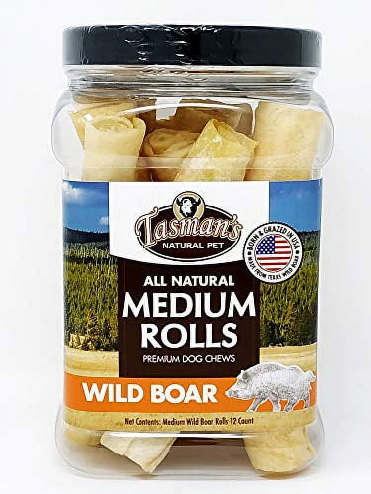 Tasman Pet Premium Boar Medium 6-7" Rolls, 12 Count Jar - Walmart.com