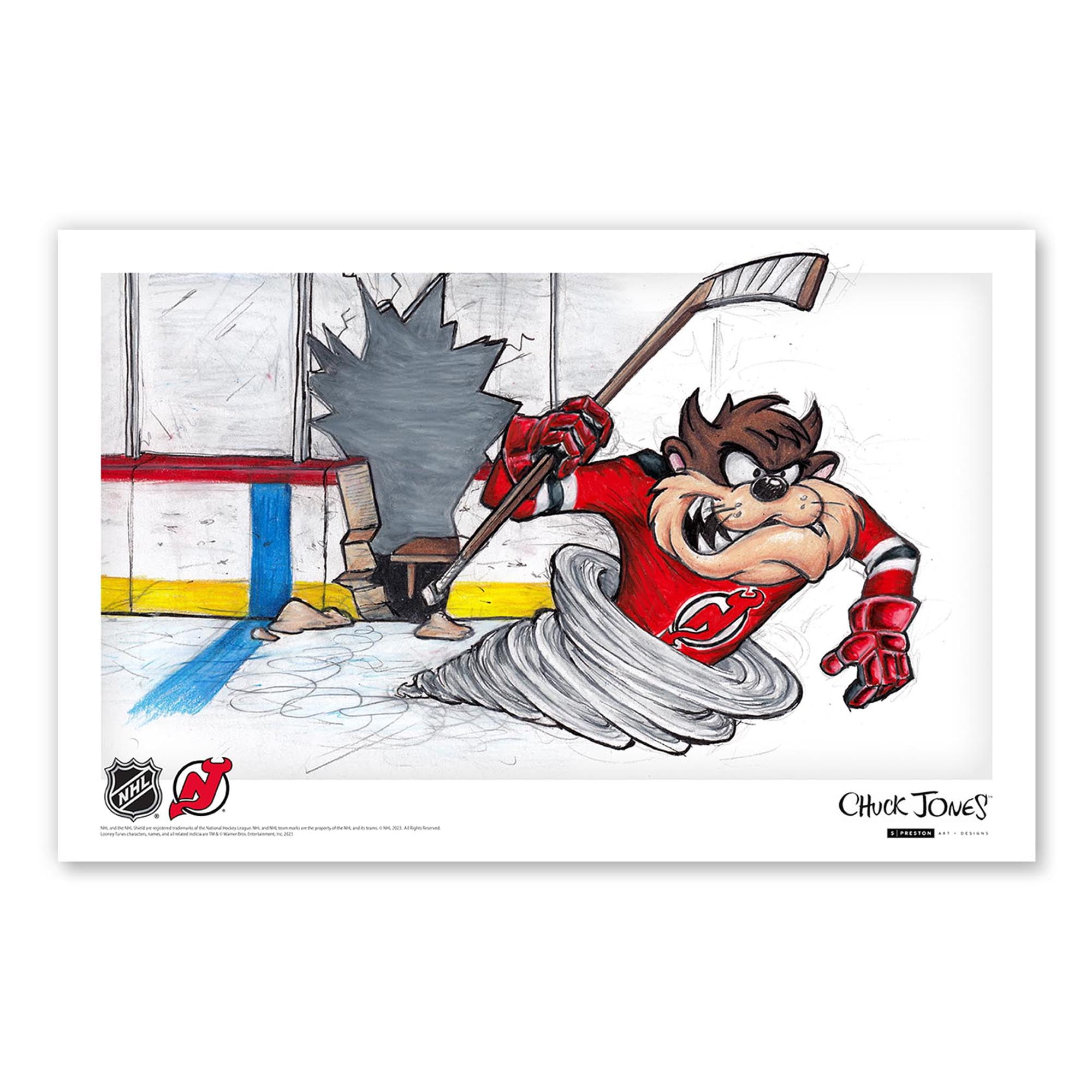 Tasmanian Devil New Jersey Devils 11" x 17" Looney Tunes Poster Print ...