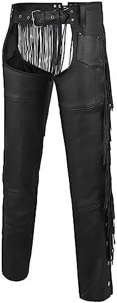 Tassel Chap Fringe Chaps Motorcycle Riding Bikers Chap Black - Walmart.com