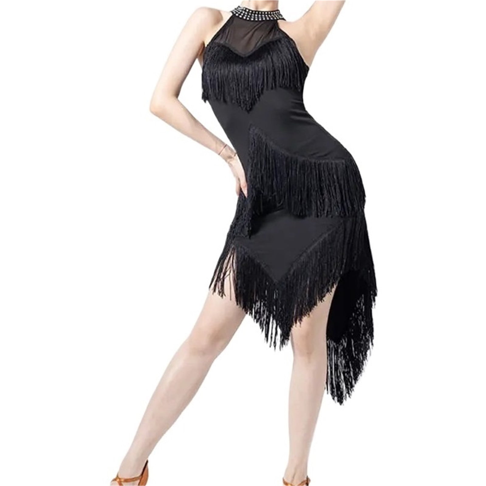 Tassel Latin Dance Wear For Women Latin Dresses Fringes Ballroom Dance ...