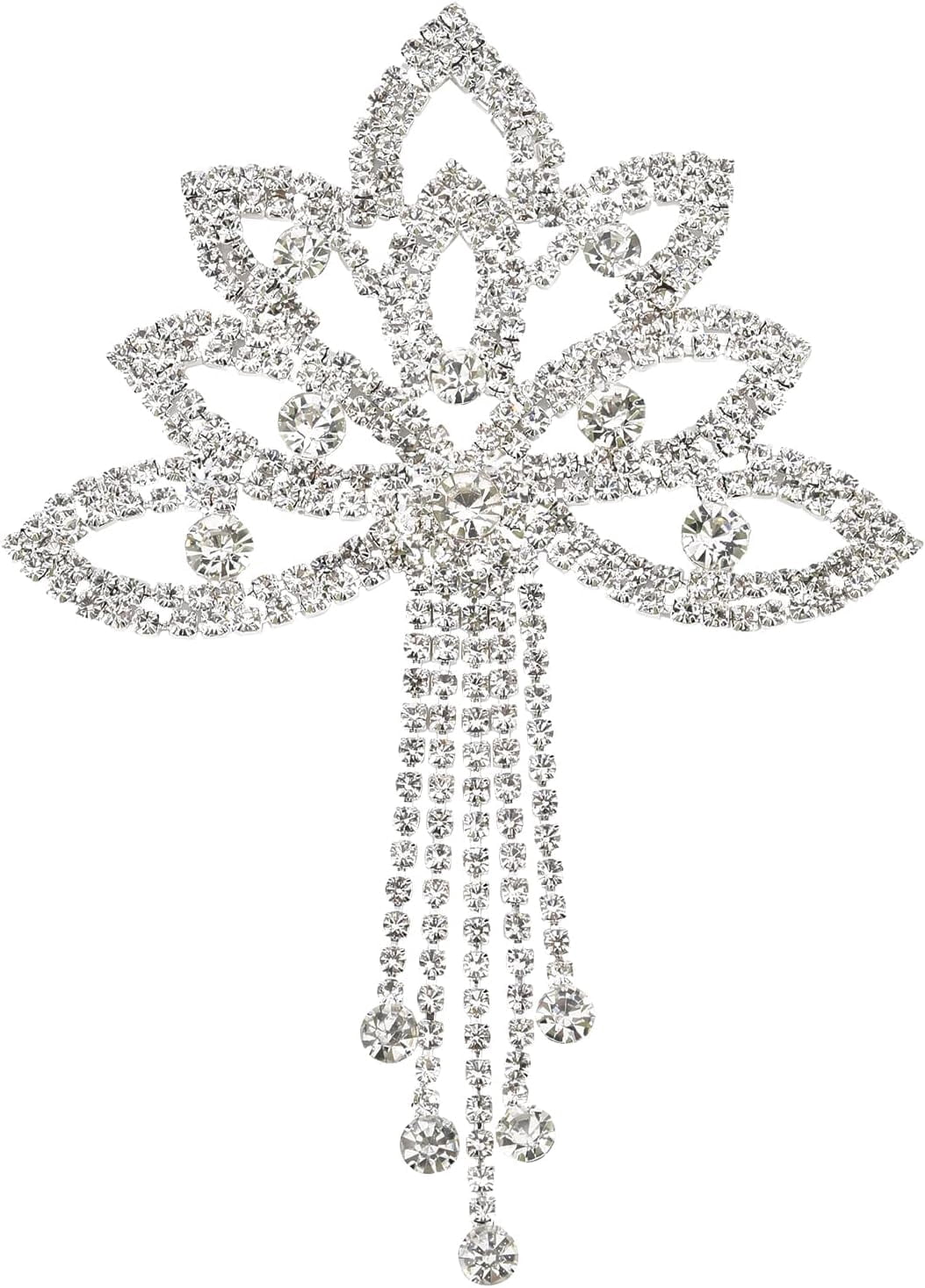 Tassel Rhinestone Applique Sewing Crystals Applique Decoration Silver ...