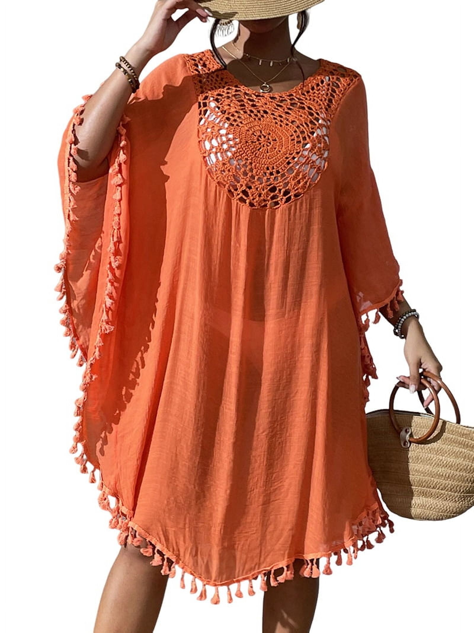 Tassel Swimsuit Cover Up Dress for Women Bohemian Bathing Suit Coverups ...