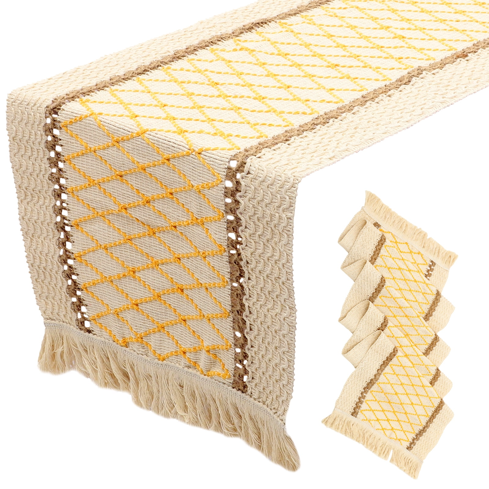 Tassel Table Runner Party Linen Tablecloth Weaving Table Runner Wedding ...