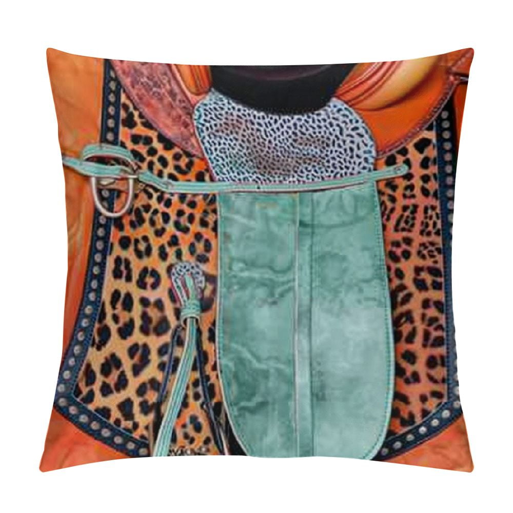 Tassels Double-Sided Velvet Throw Pillow Covers,Horse,Saddle,Carriage ...