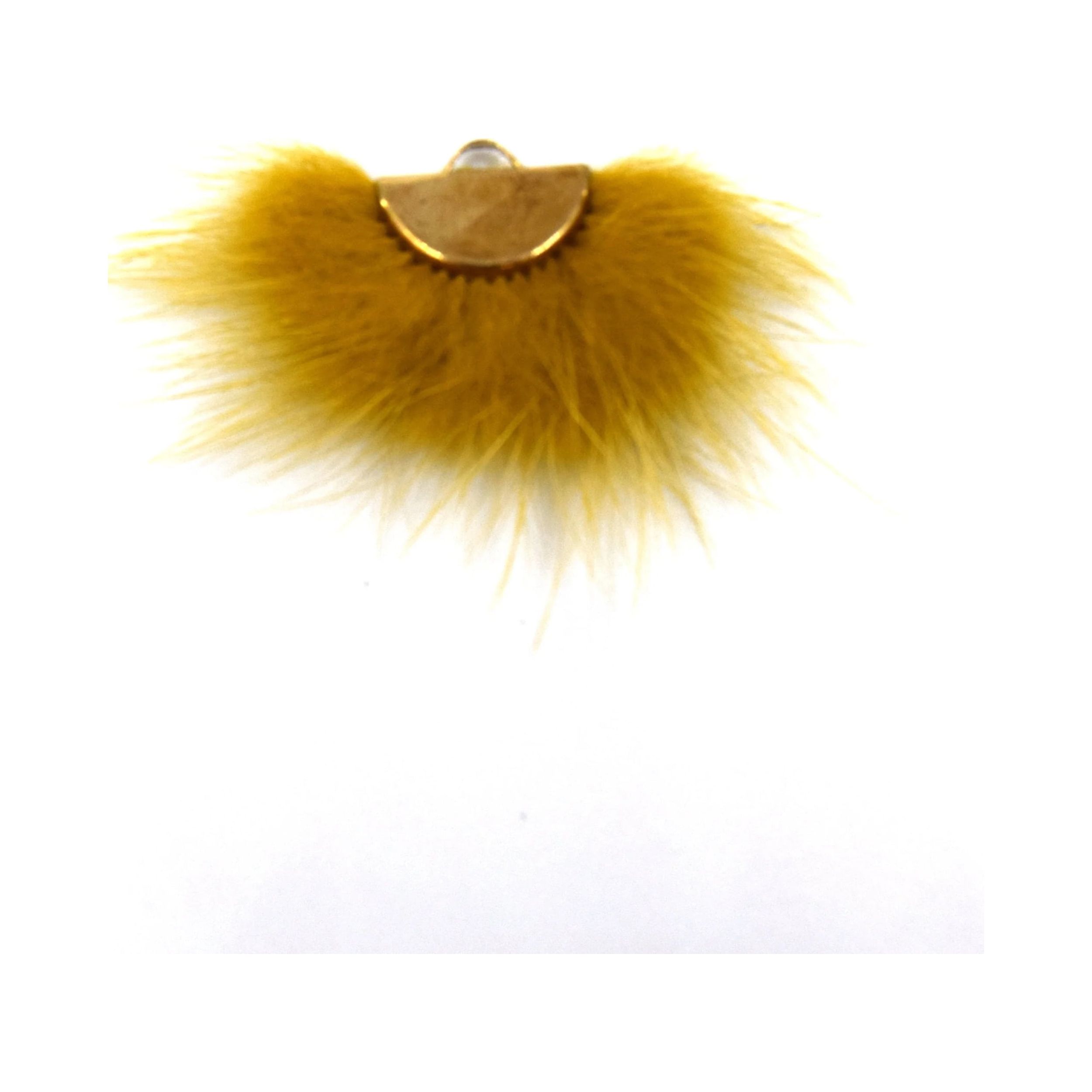 Tassels | One Inch Faux Fur Tassel with Gold Half Moon Cap - Measuring ...