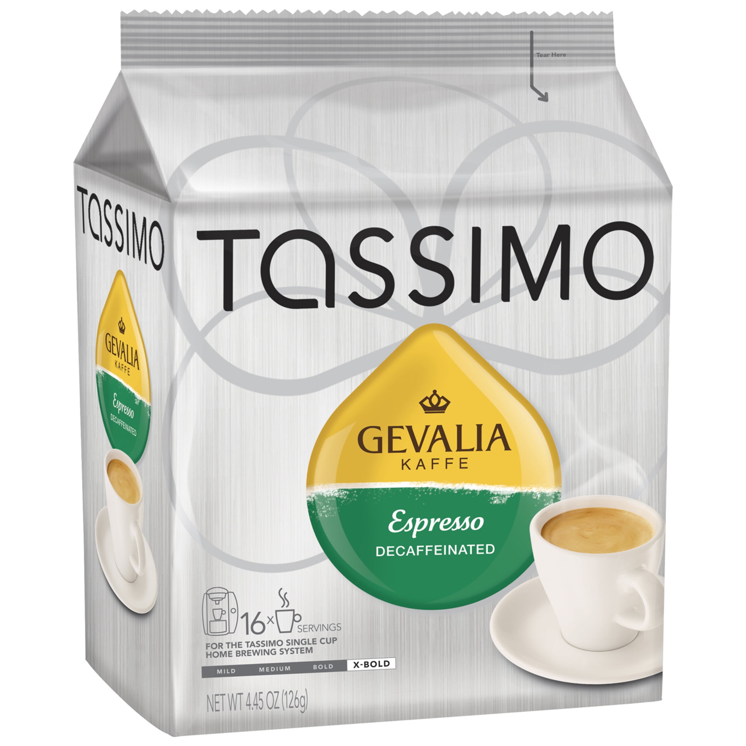 Tassimo Gevalia Espresso Decaf Extra Bold Dark Roast Coffee T-Discs for ...
