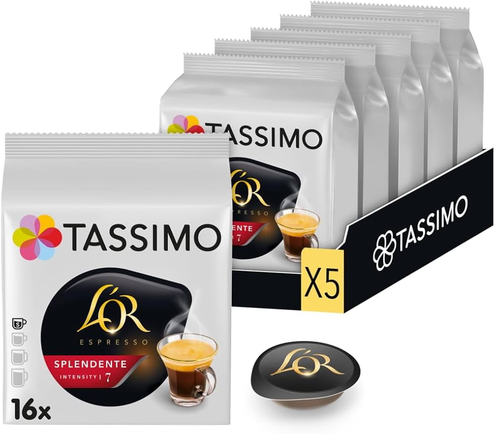 Tassimo L'OR Espresso Splendente Coffee Pods x16 (Pack of 5, Total 80 ...