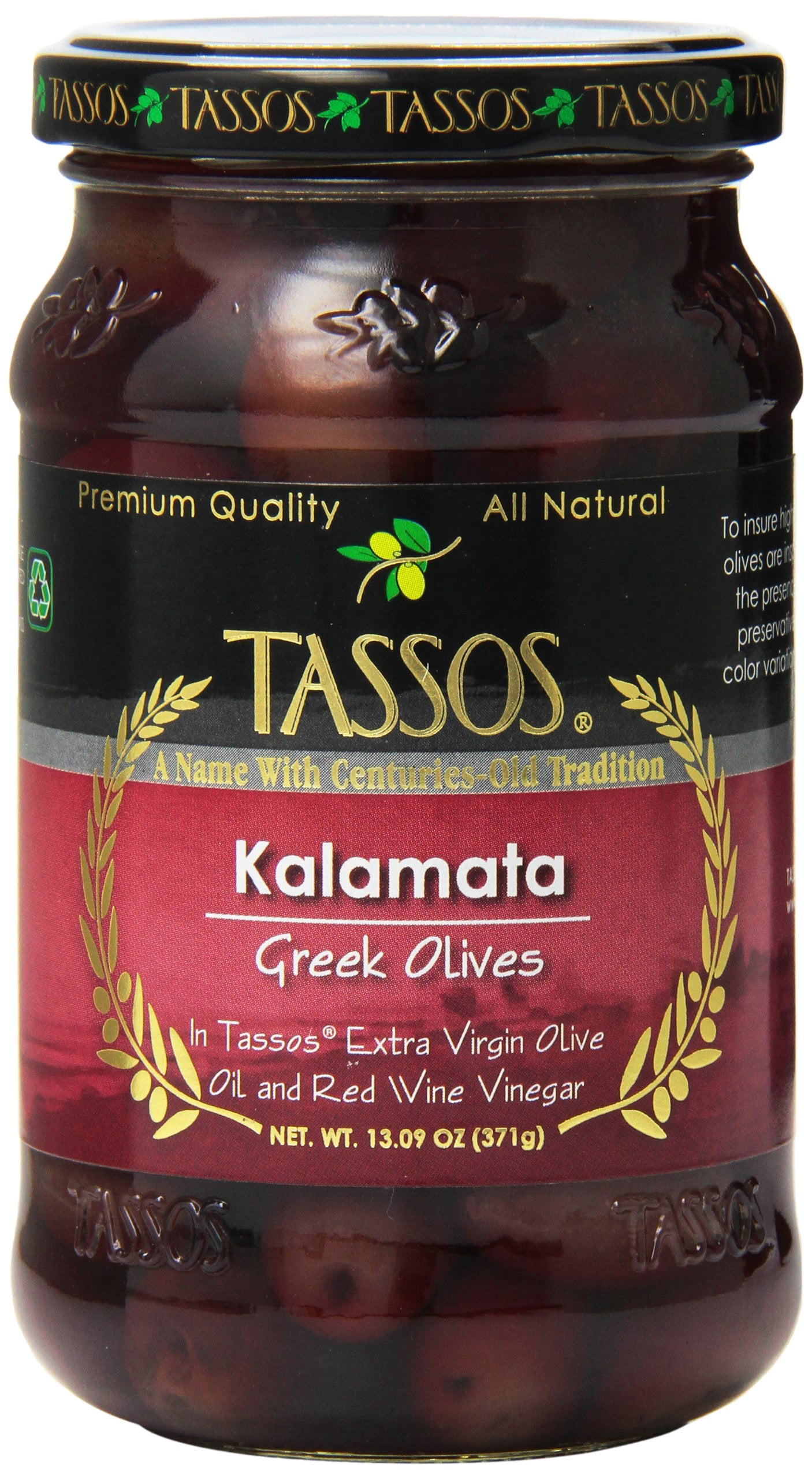Tassos Kalamata Olives in Red Wine Vinegar, 13 Ounce - Walmart.com