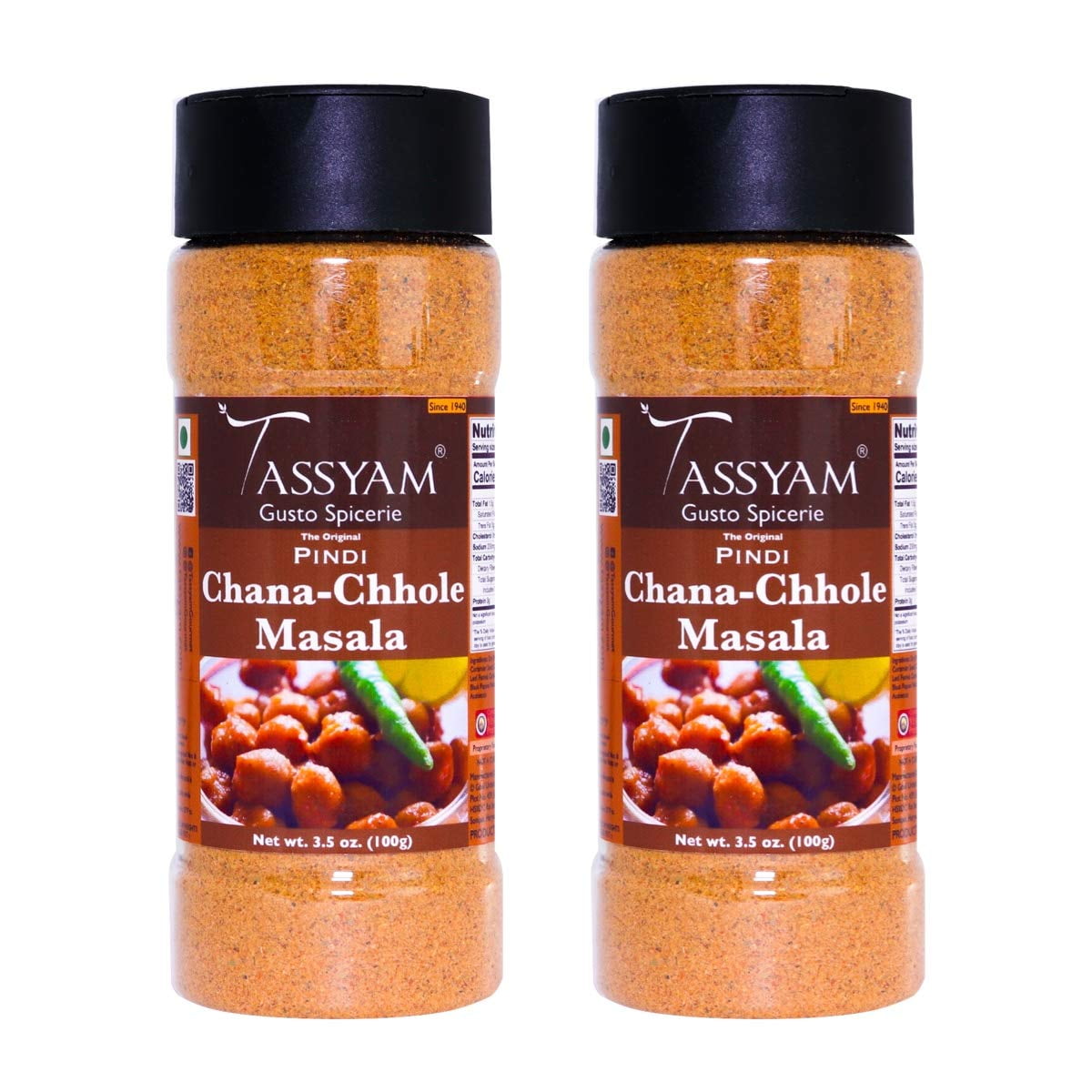 Tassyam Pindi Chana Chhole Masala, 200g (100g x2) | Herbs & Spices, No ...