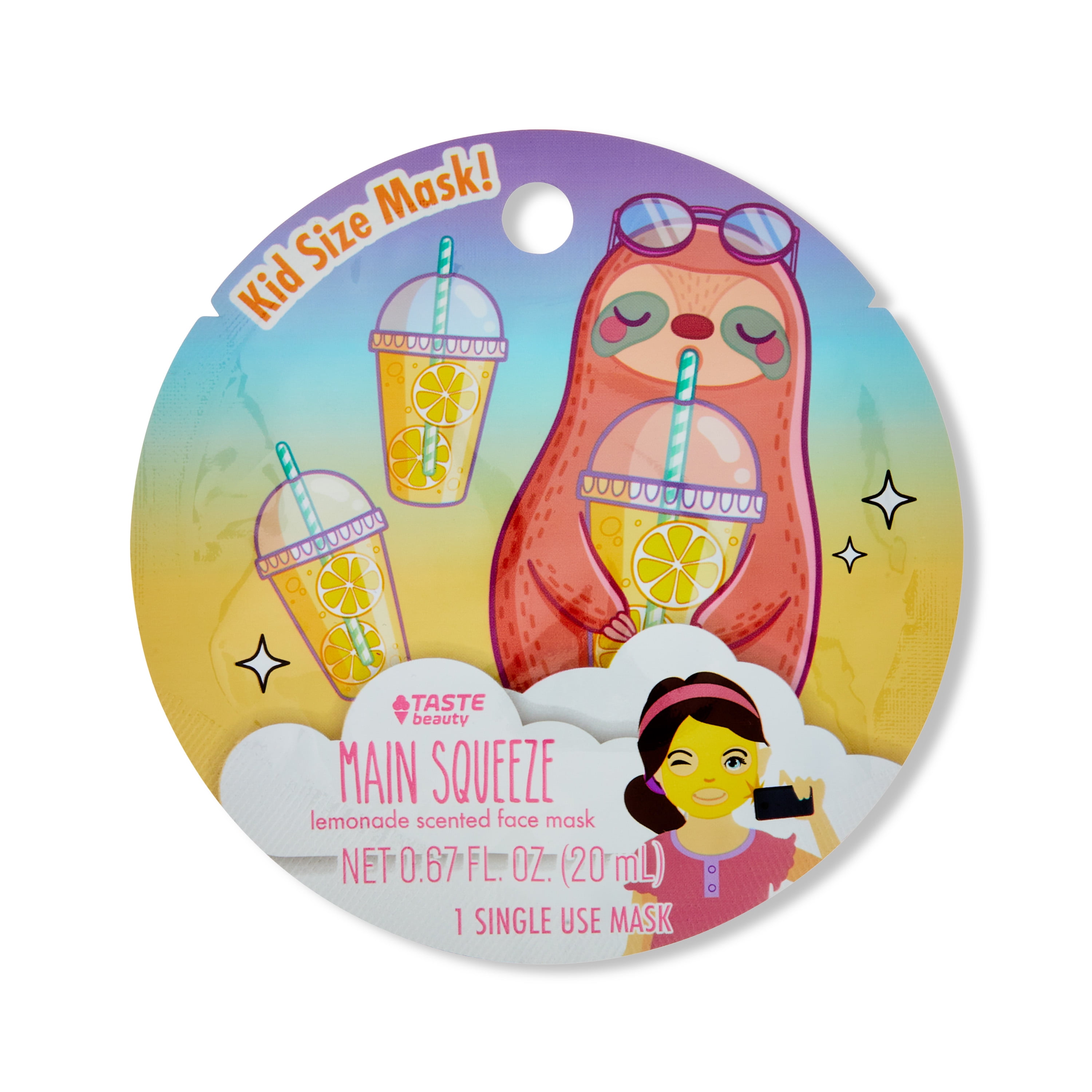 Taste Beauty Main Squeeze Kid Size Face Mask, Lemonade Scented, 1 Count ...