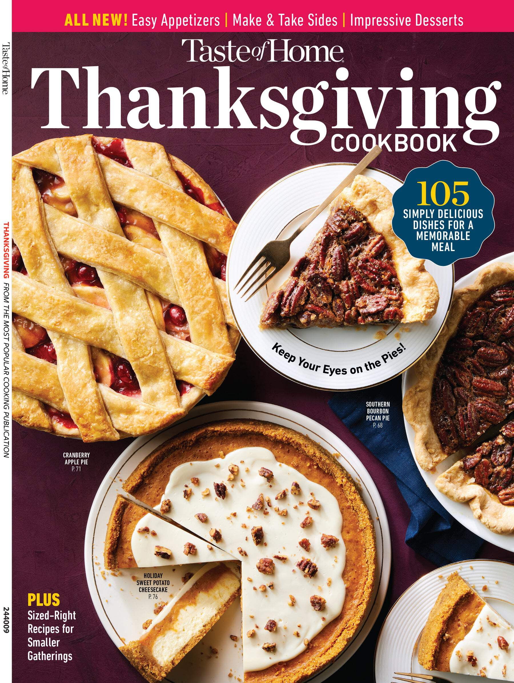 Taste Of Home - Thanksgiving Cookbook: 105 Dishes, Easy Appetizers ...