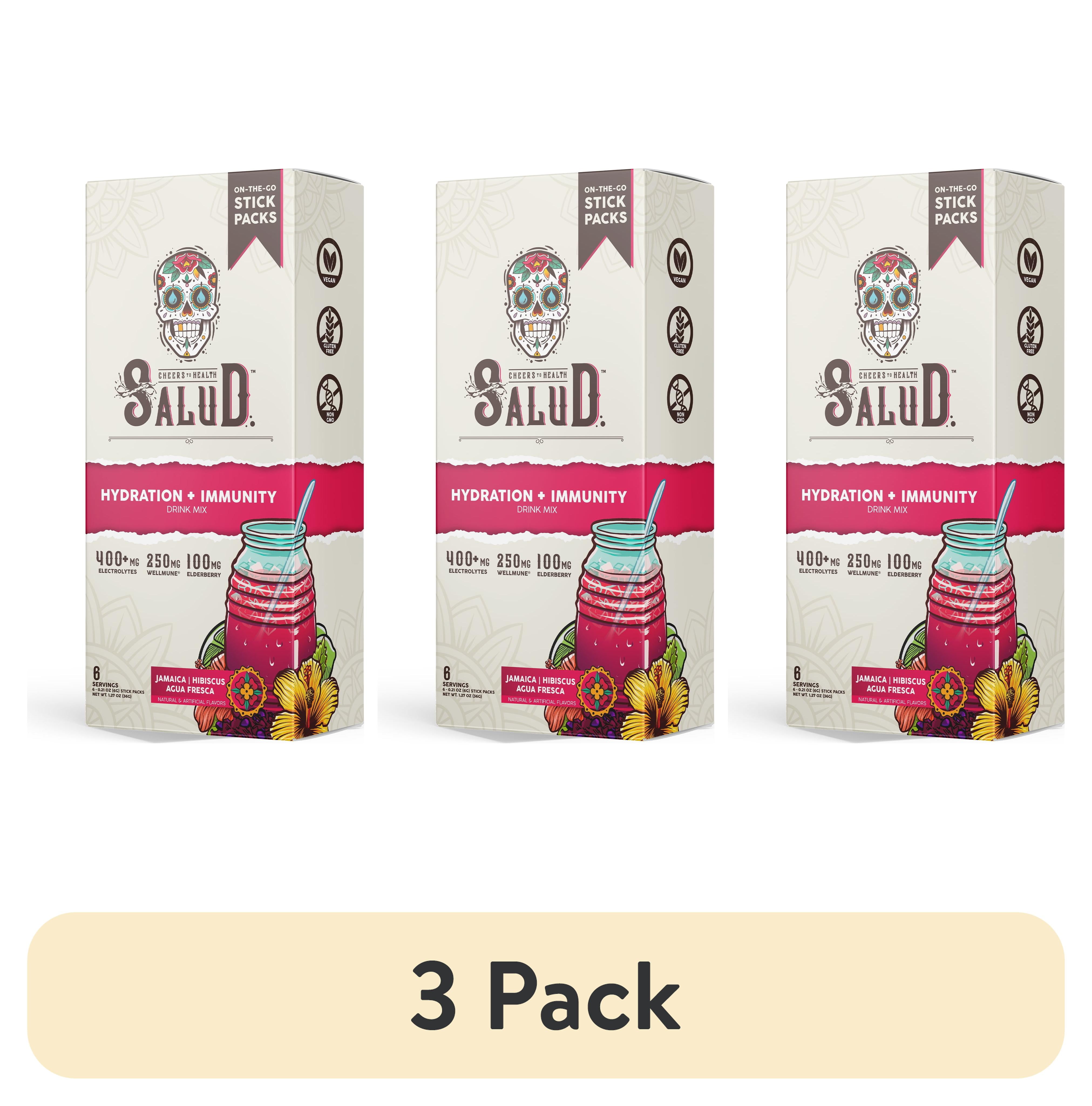 (3 pack) Taste Salud, Hydration + Immunity Drink Mix, Jamaica, 1.27 oz ...