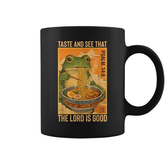 Taste See The Lord Is Good Frog Japanese Ramen Psalm 34 Coffee Mugs ...