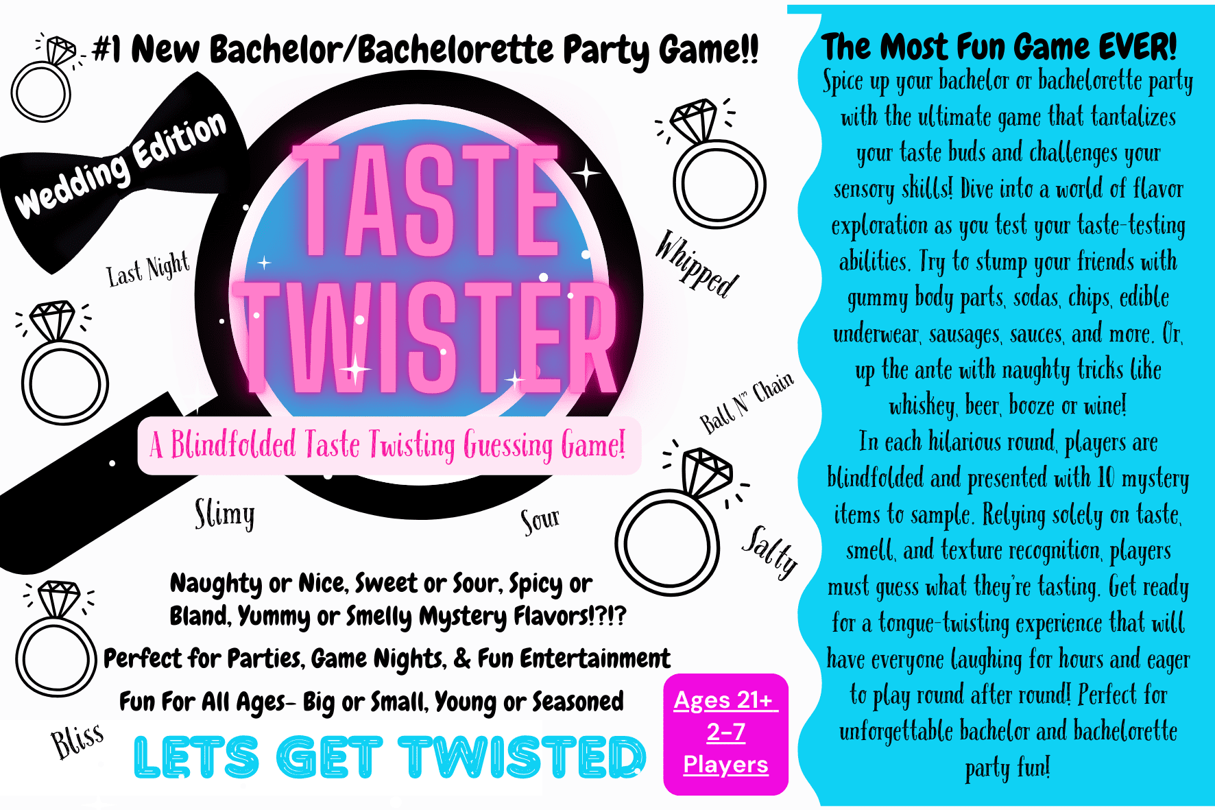 Taste Twister- Wedding Edition...Bachelorette & Bachelor Party Game ...