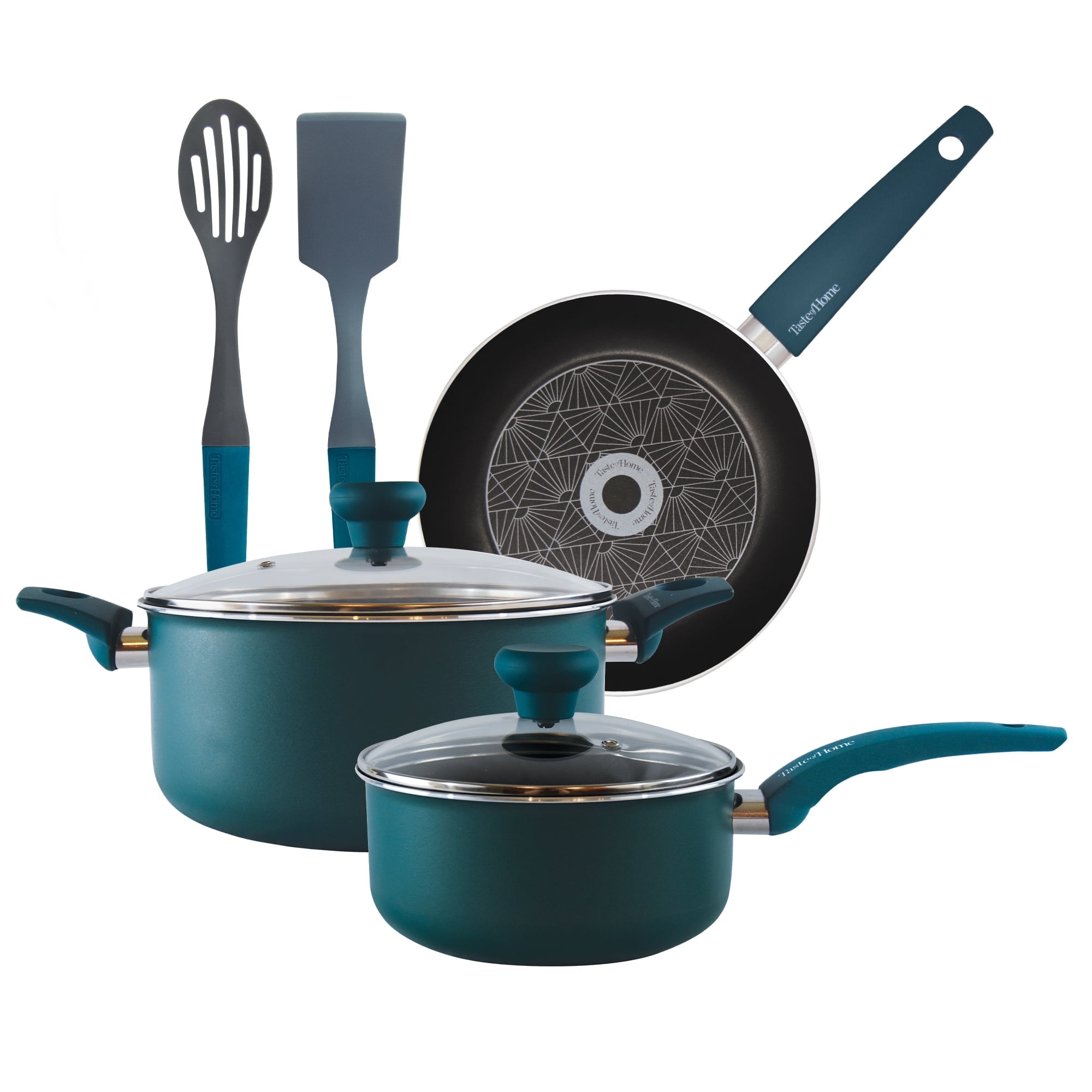 Taste of Home 7 Piece Cookware Set - Sea Green - Walmart.com