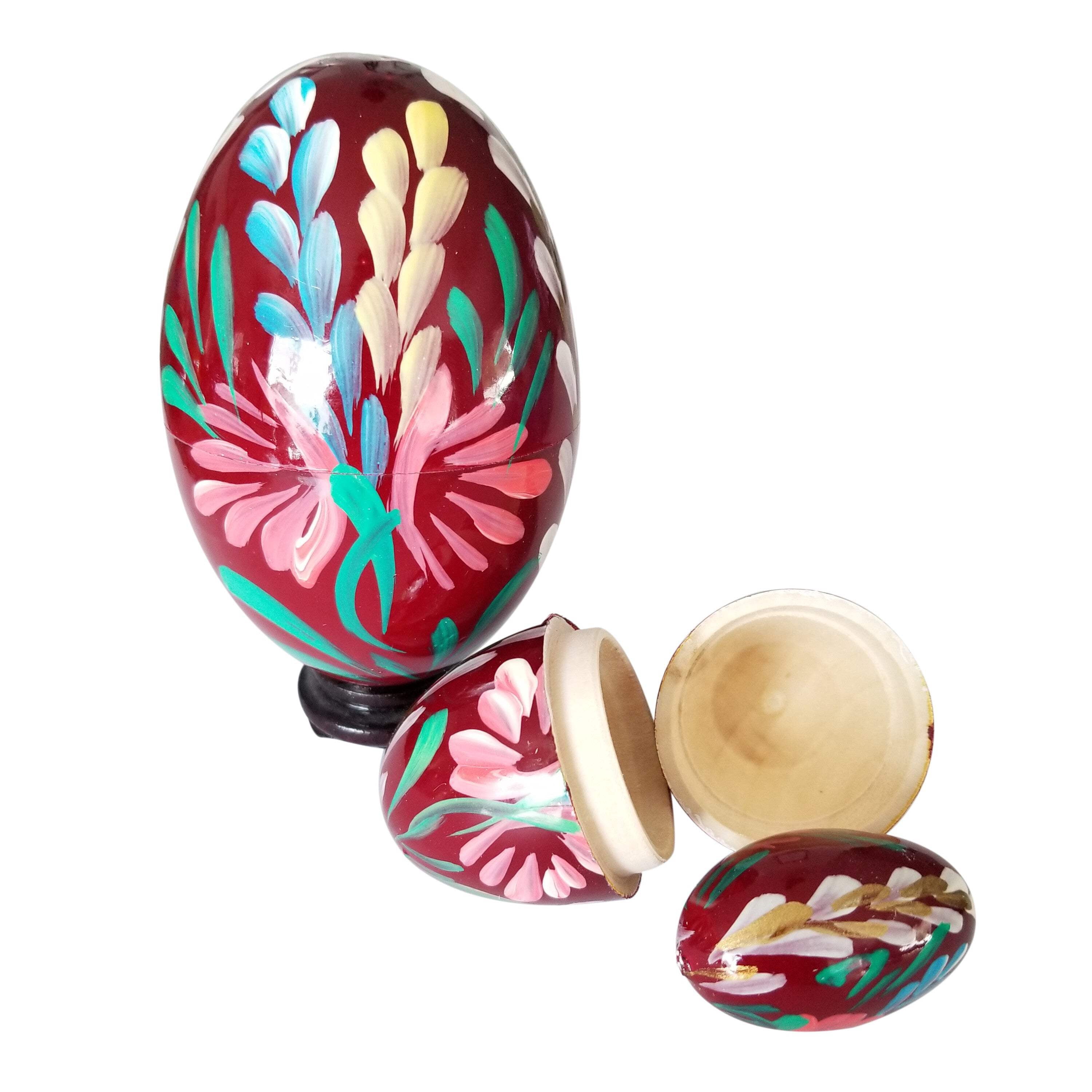 Taste of Poland 3 in 1 Polish Handpainted Wooden Nesting Eggs, 3.5 ...