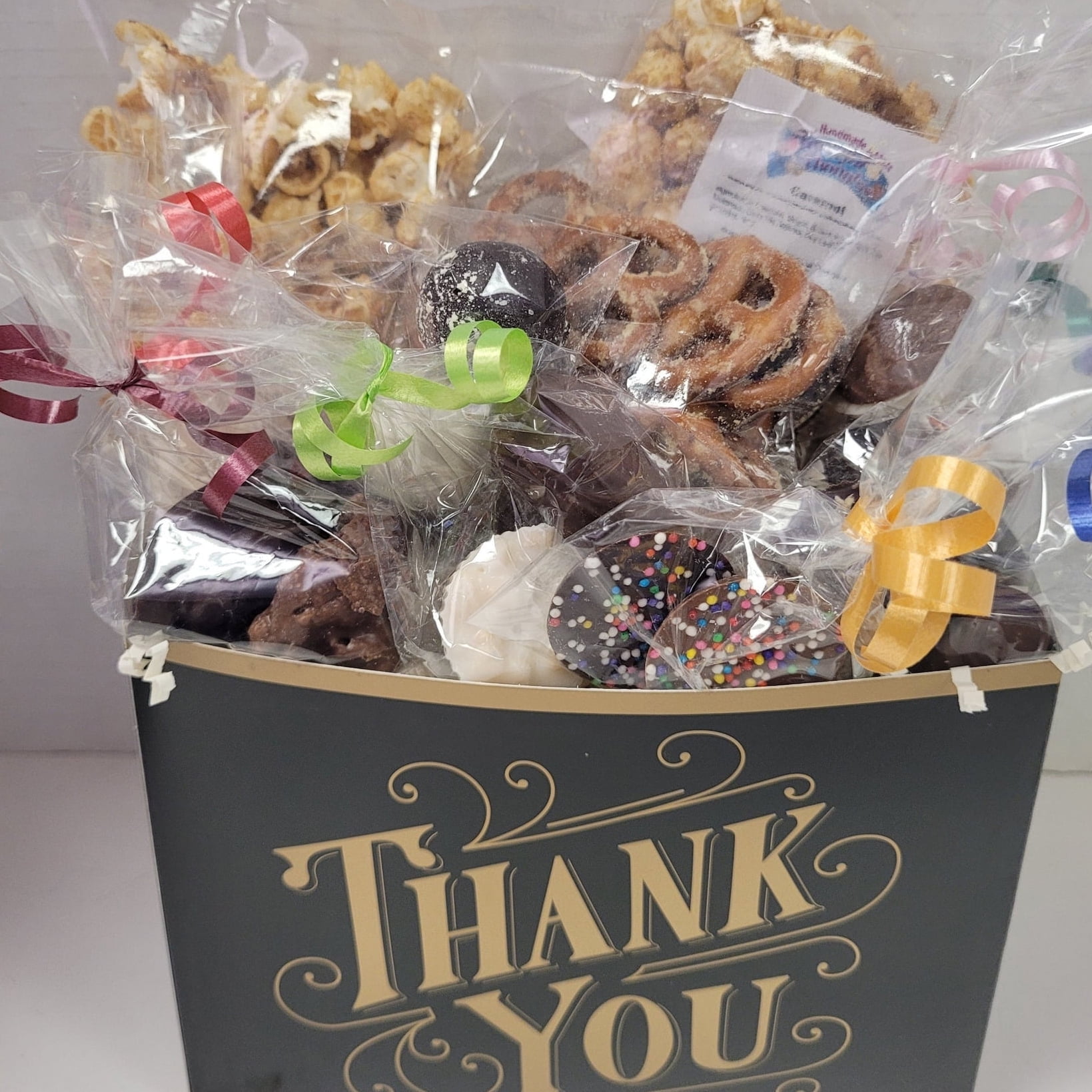 Tasteful Thoughts Thank You Chocolate and Popcorn Basket Box - Walmart.com