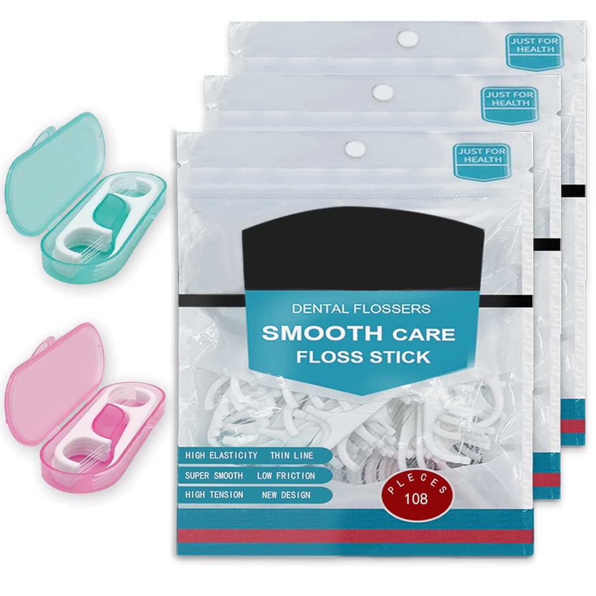 Tasteless Dental Floss Picks with Travel Case (344 Count, 3 Bags) | Toothpicks Flossers for ...