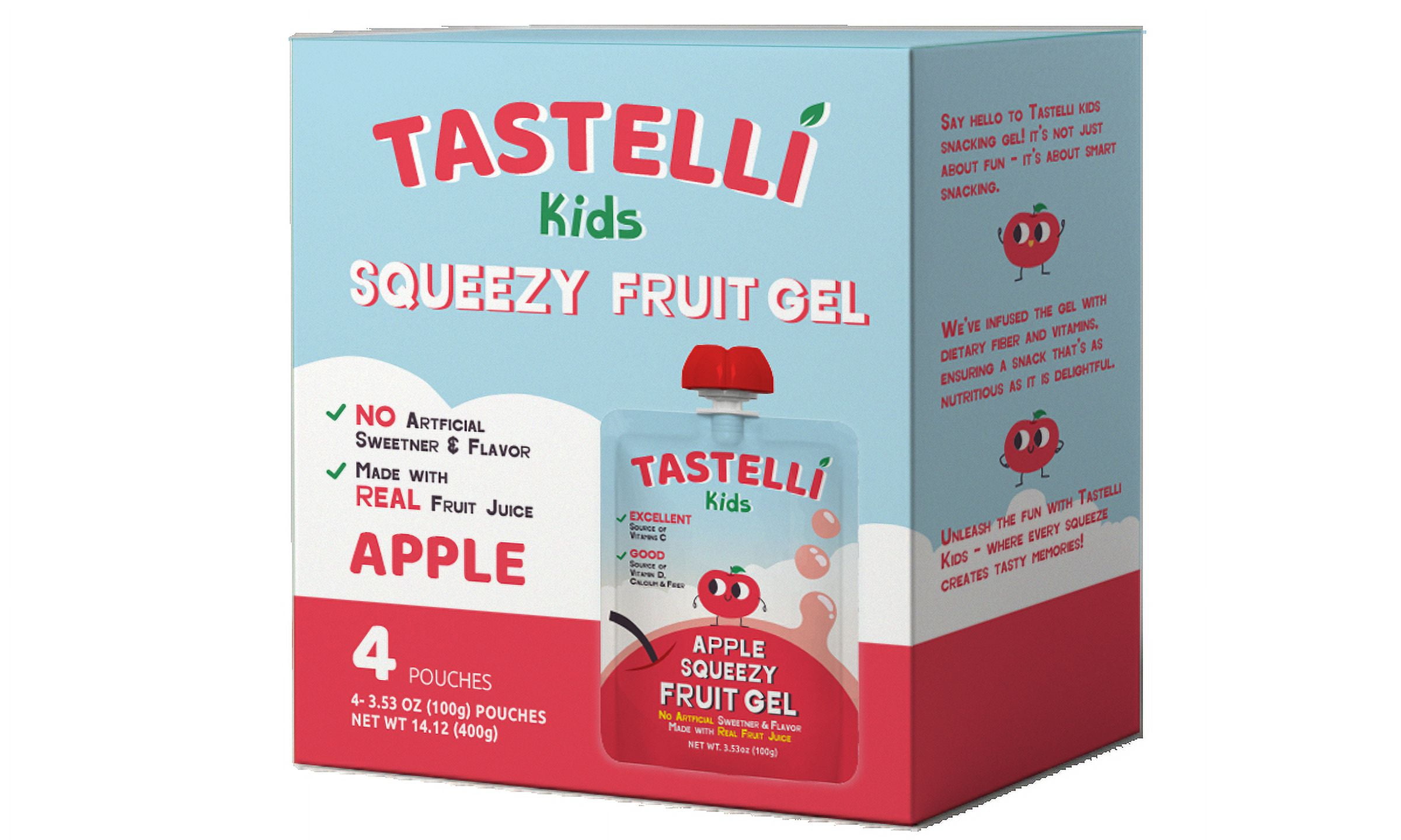 Tastelli Kids 4-Pack Apple Squeez Gel - Net Wt. 14.1 oz (400g ...