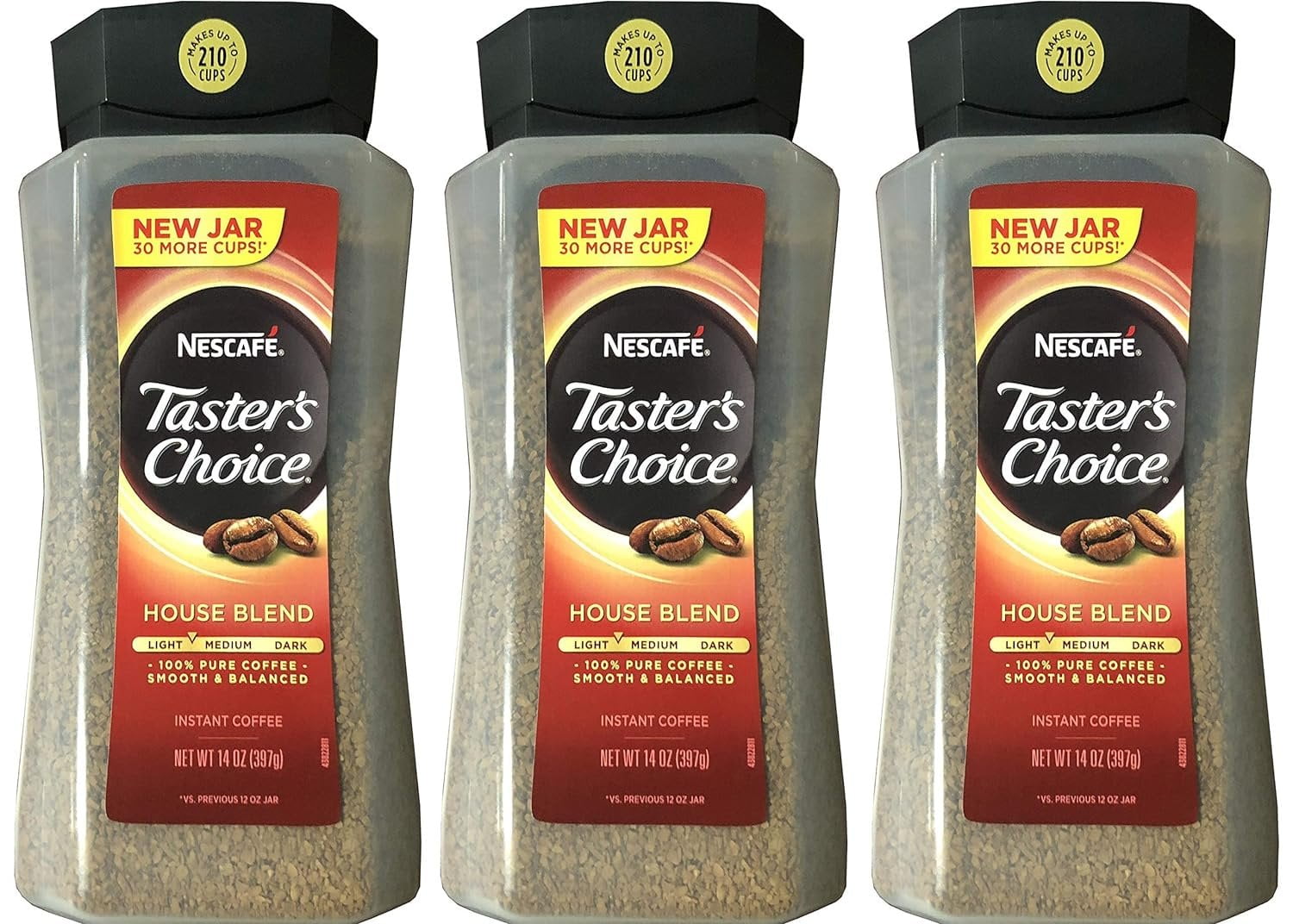 Taster's Choice House Blend Original Gourmet Instant Coffee, 14 Oz, 3 ...