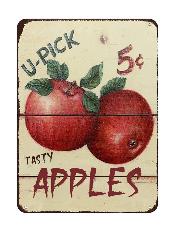 Tasty Apples 5 Cents' Retro Vintage Metal Aluminium Metal Sign ...