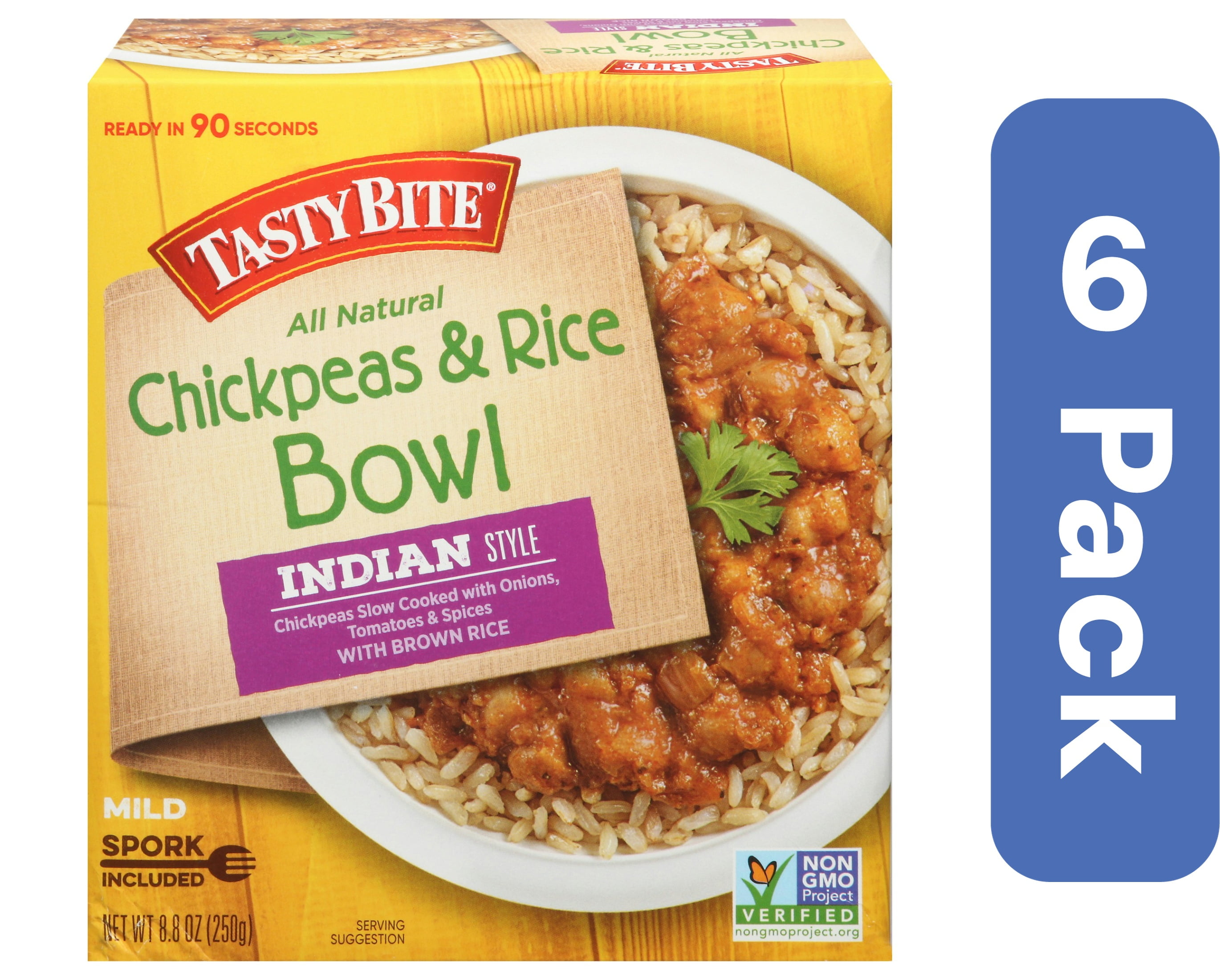 Tasty Bite Bowl Chickpea Masala Protein 8.8 oz (Pack of 6) - Walmart.com