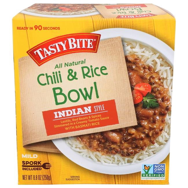 Tasty Bite Indian Style Chili & Rice Bowl, Mild, Quick Microwave ...