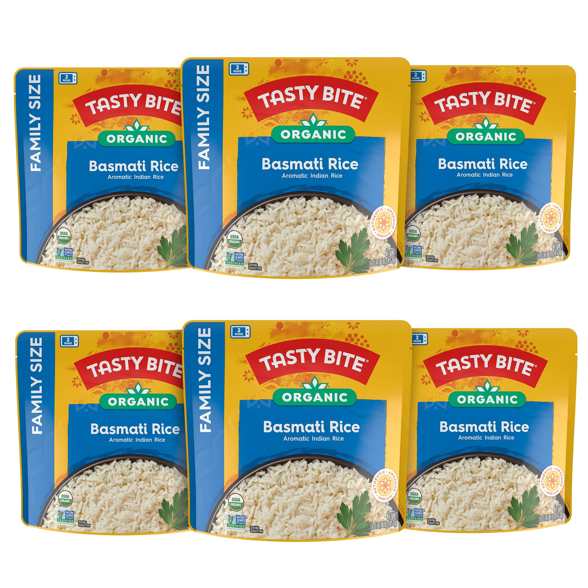Tasty Bite Organic Basmati Rice, Family AIS1 Size 16 Ounce, Ready to ...