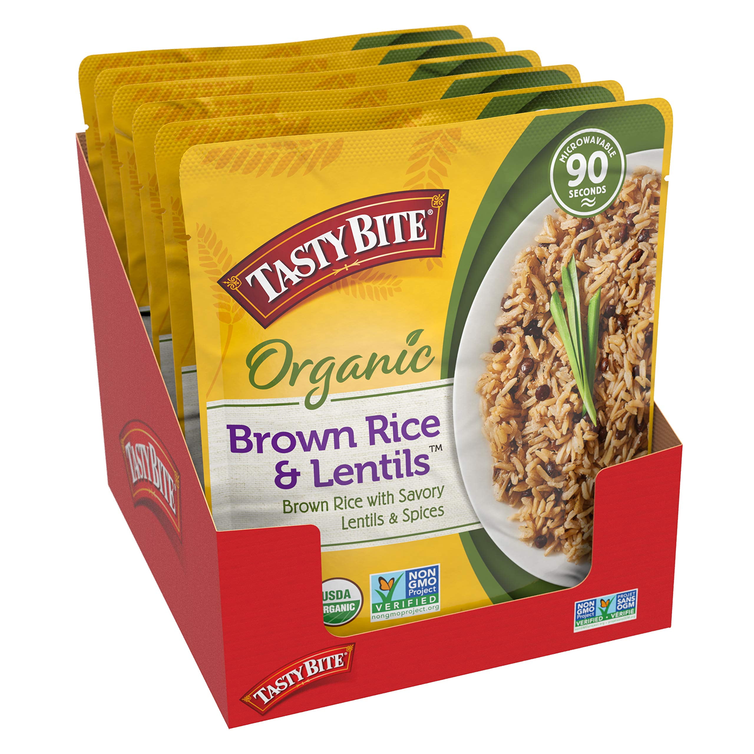 Tasty Bite Organic Brown Rice & Lentils -- 8.8 oz - Walmart.com