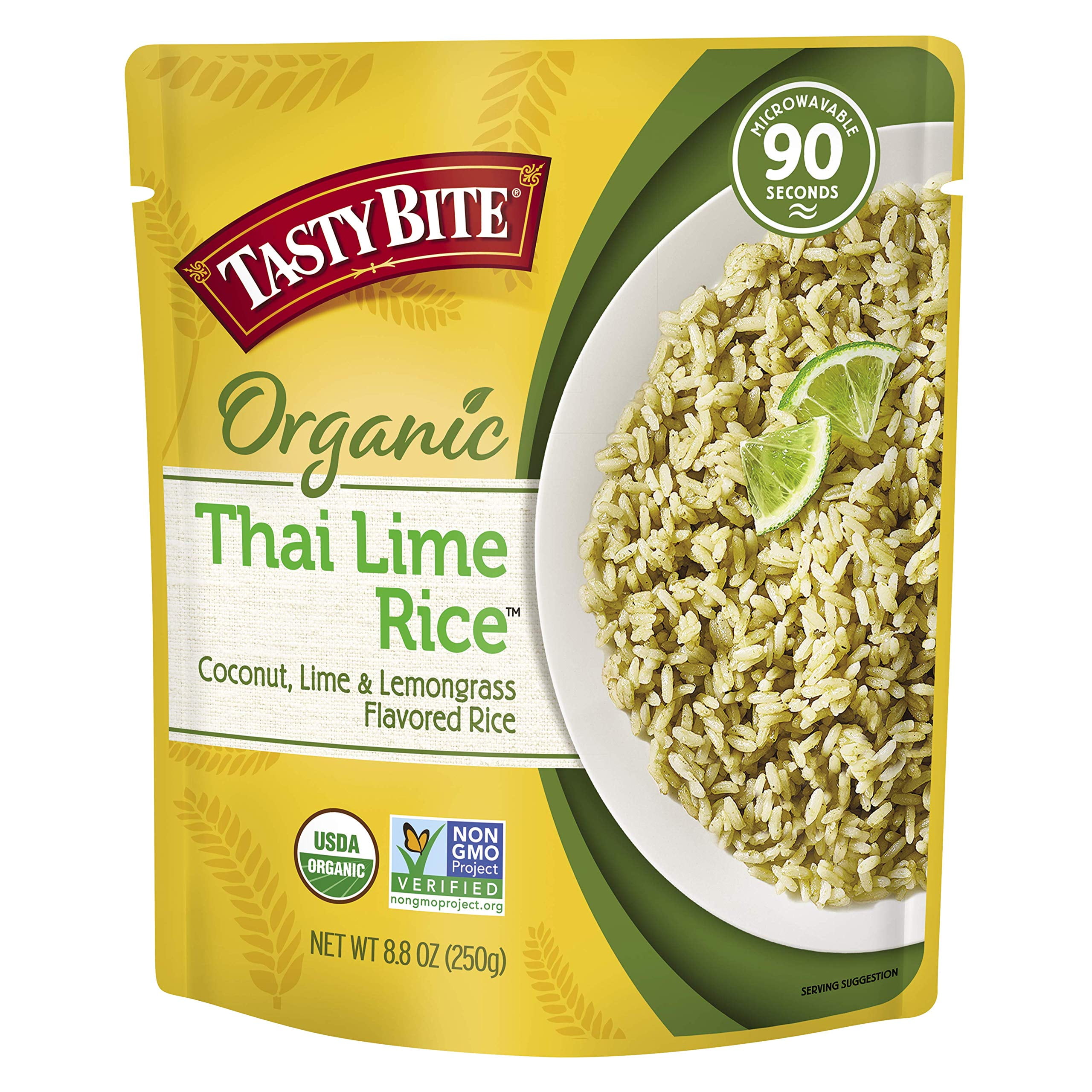 Tasty Bite Organic Thai Lime Rice, 8.8 Ounce, Pack of 6, Ready to Eat ...